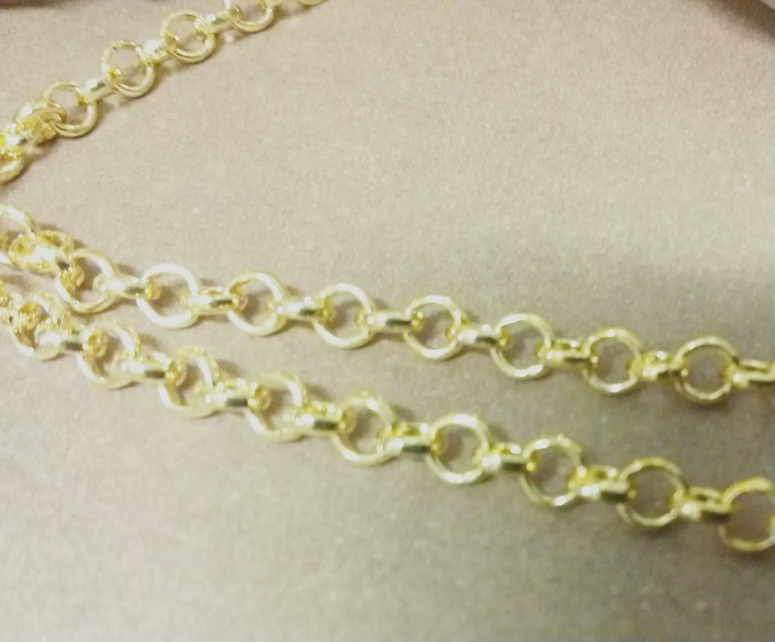 U8MO Gold Rolo Chain Link Chain by the Foot BULK Unfinished Wholesale ...