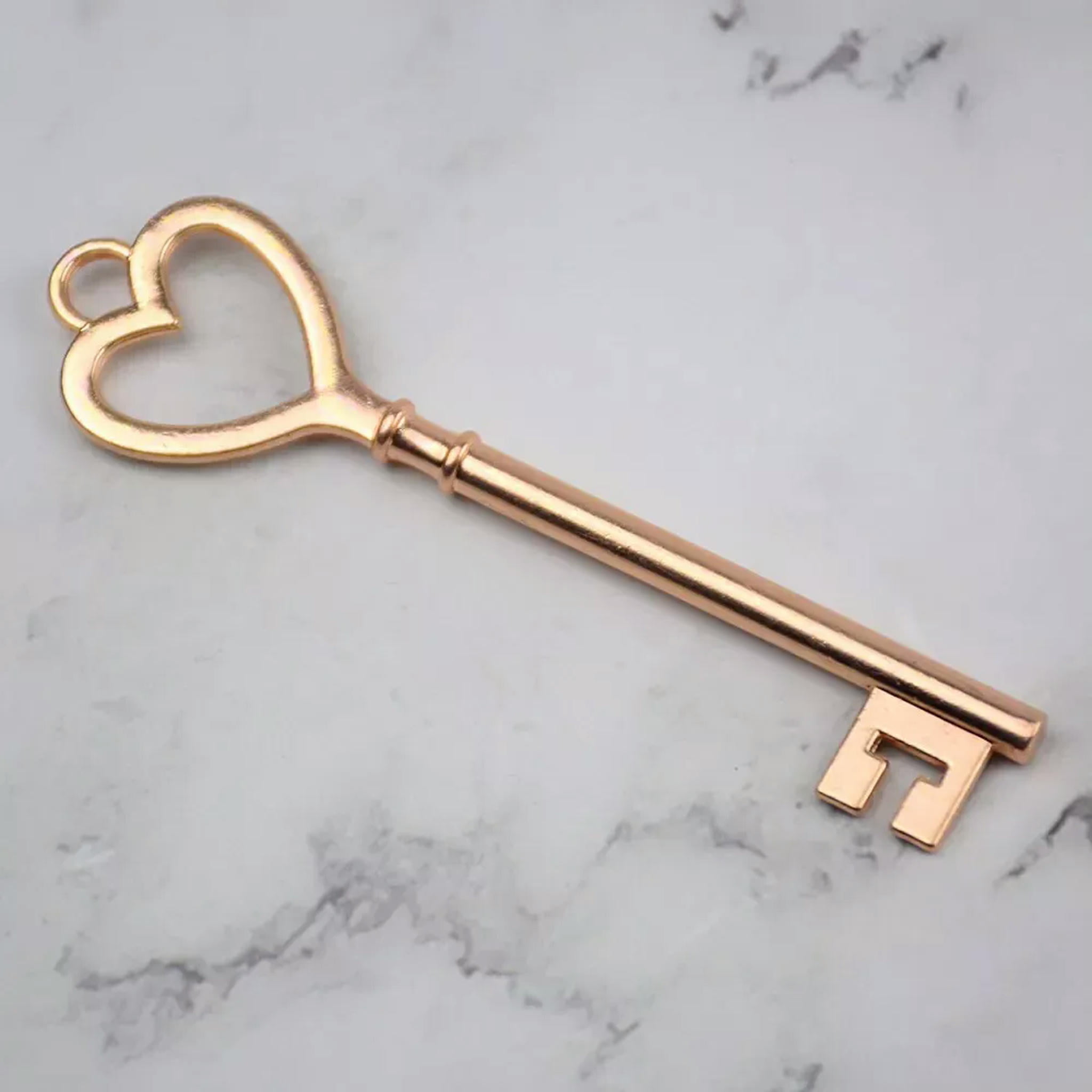 U8MO Heart Key Big Skeleton Key Rose Gold 84mm Large Skeleton Key Love ...