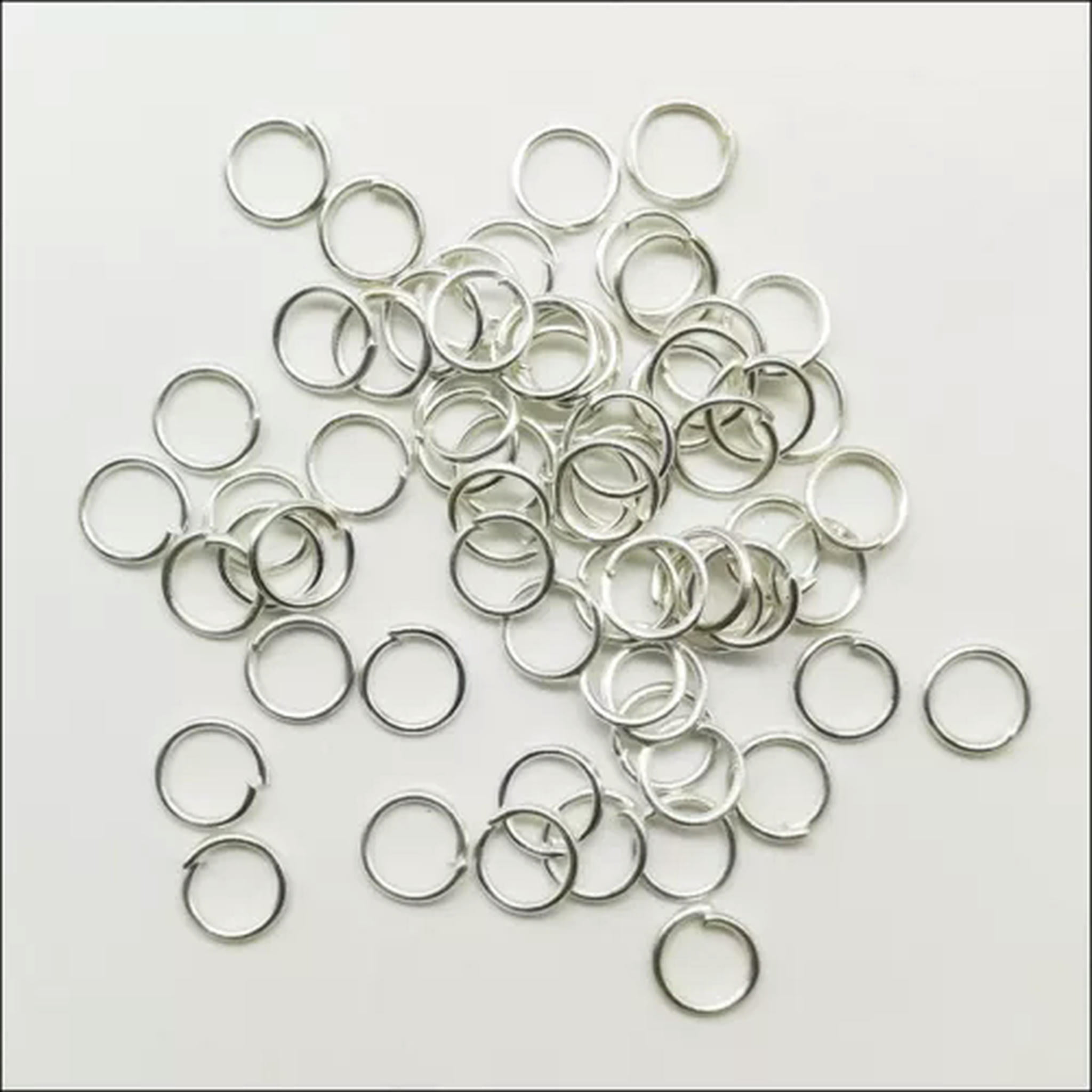U8MO Lot 100pc 6mm Metal Open Jump Rings Split Rings Connectors Jewelry Making Crafts-Silver ...