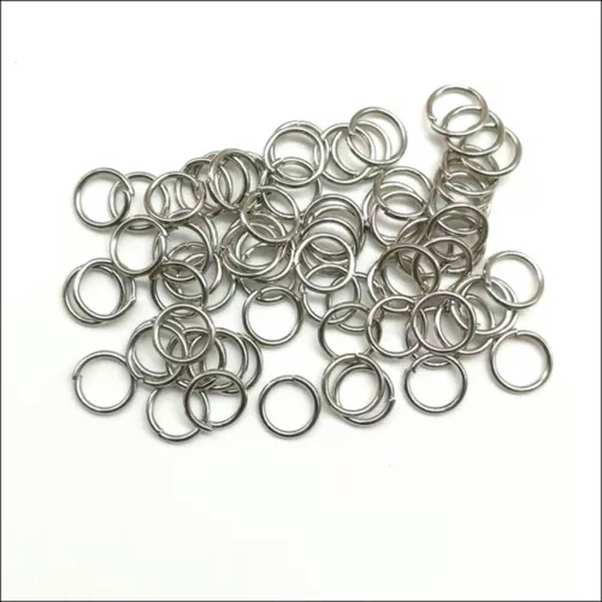 U8MO Lot 100pc 6mm Metal Open Jump Rings Split Rings Connectors Jewelry Making Crafts-White K ...