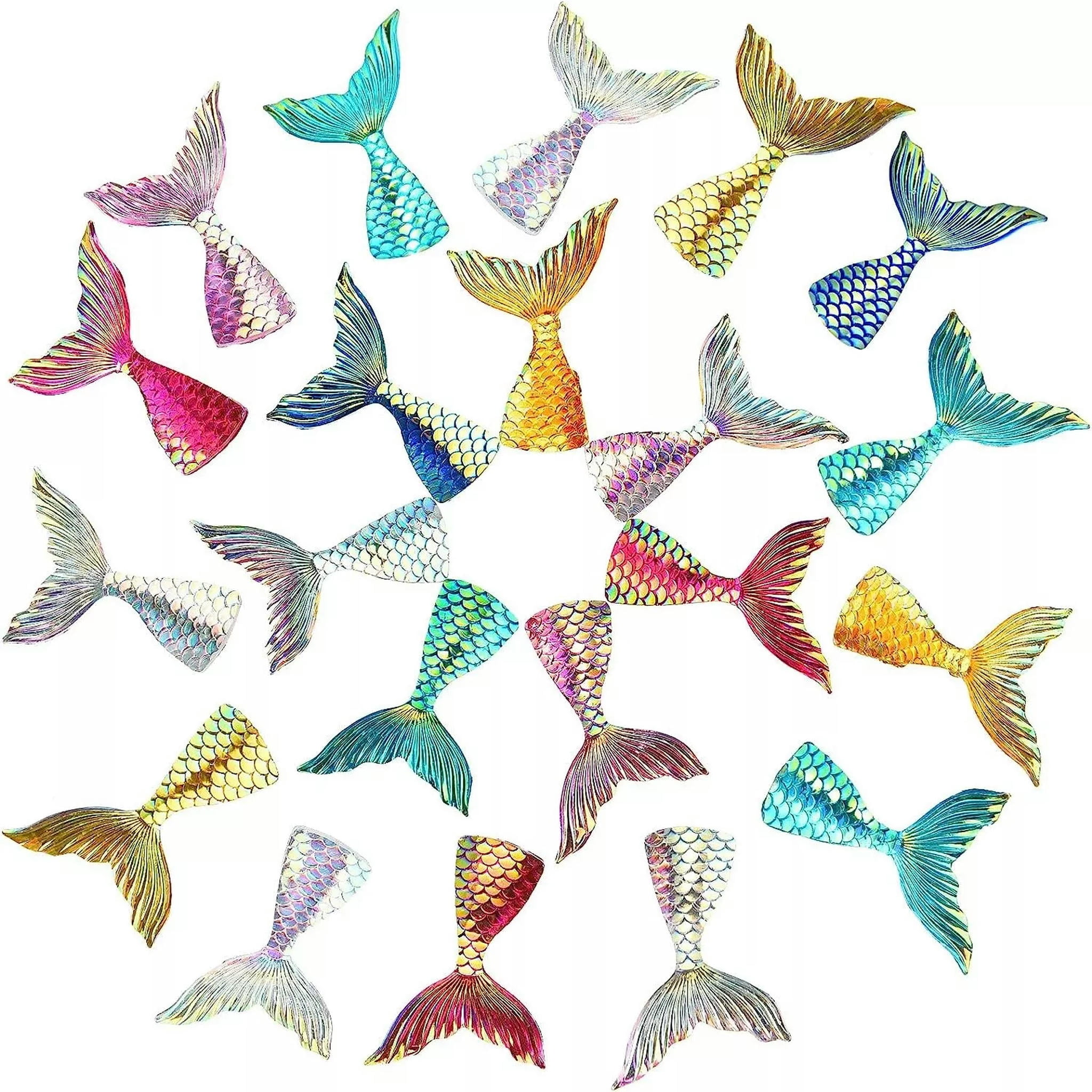 U8MO Mermaid Tail Cabochons Resin Scales Fairy Tale Flat Back Flatbacks ...