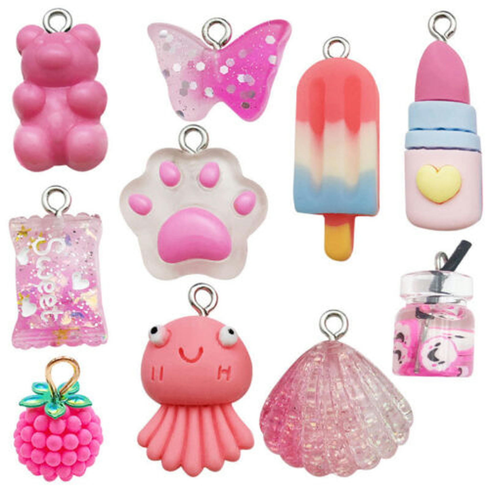 U8MO Mix 10pcs Cute Cartoon Resin Charms Pendants For Jewelry Making ...