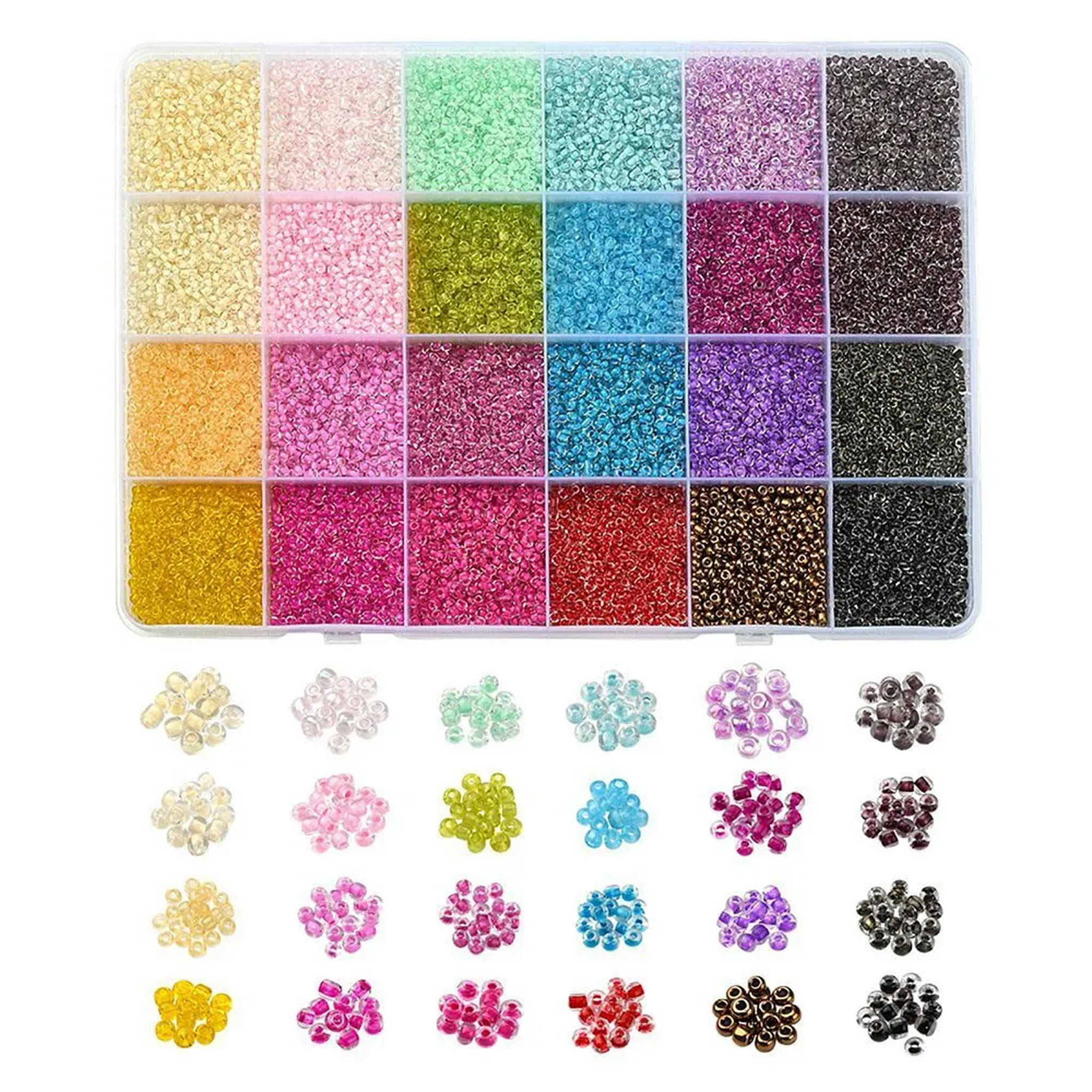 U8MO Mixed Color Transparent Glass Seed Beads Kit for Jewelry Making ...