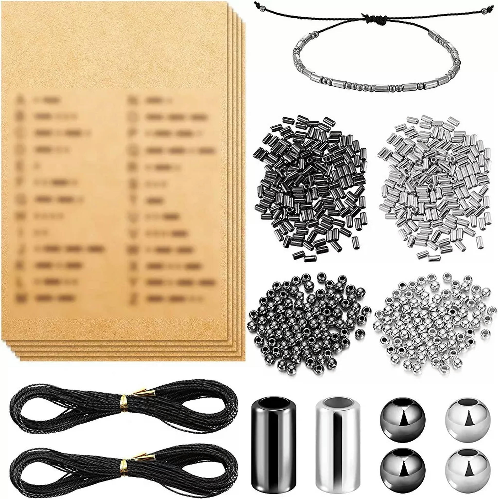 U8MO Morse Code Bracelet Making Kit 1600 Beads Cord DIY Jewelry Set ...
