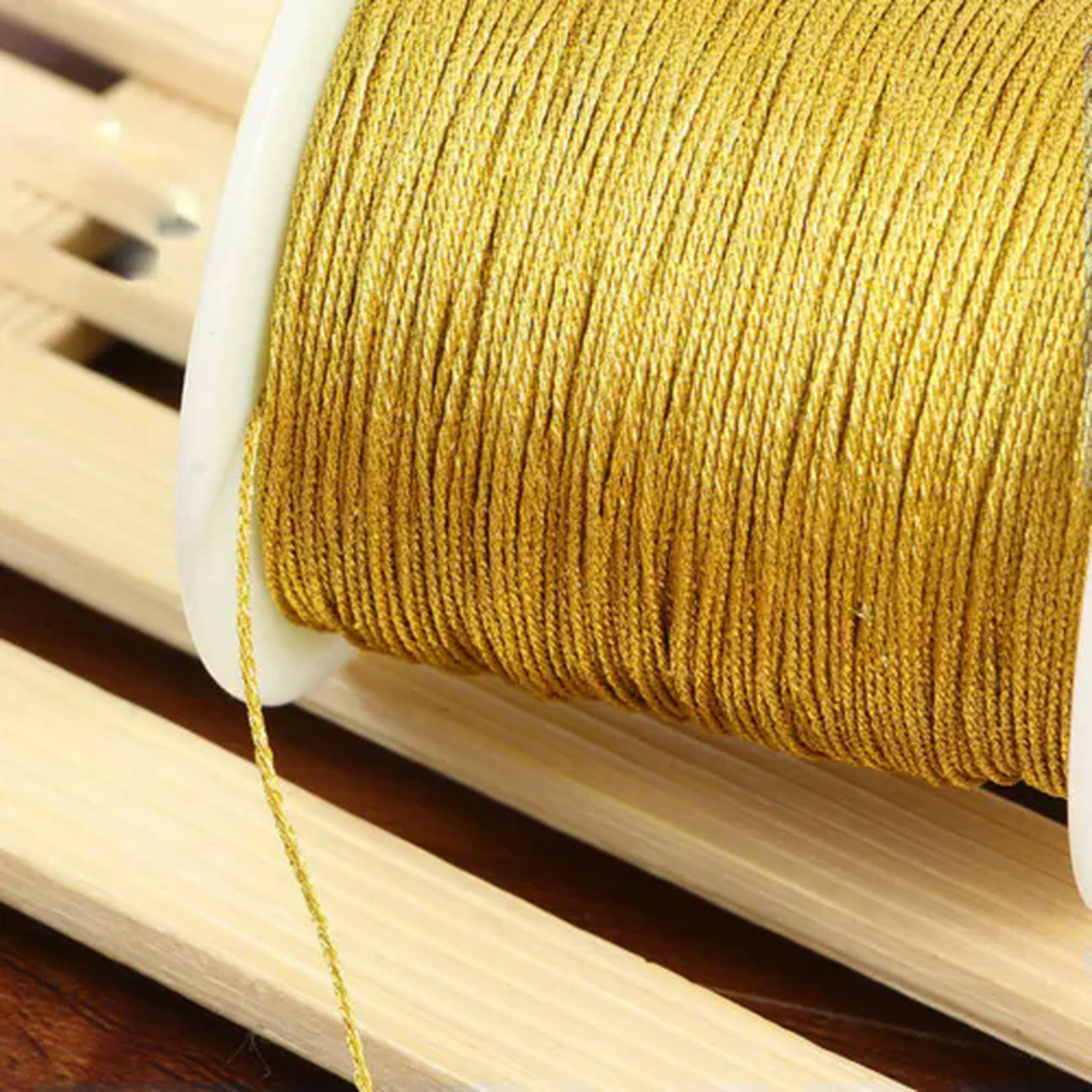 U8MO One Spool Metallic Gold Nylon Twine Beading Thread String for ...