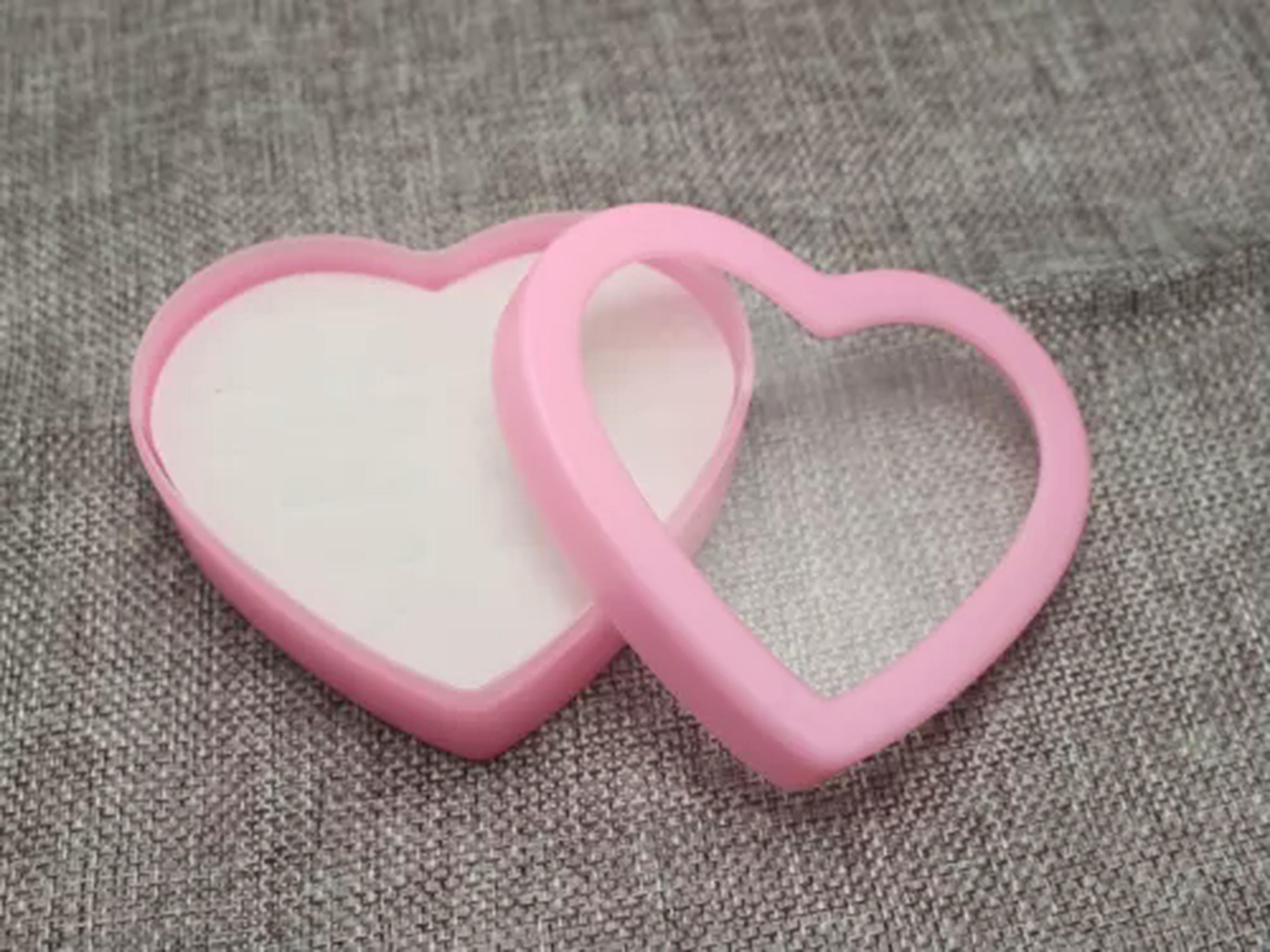 U8MO Pink Plastic Heart Ring Jewellery Stock Display Box Tray Case ...