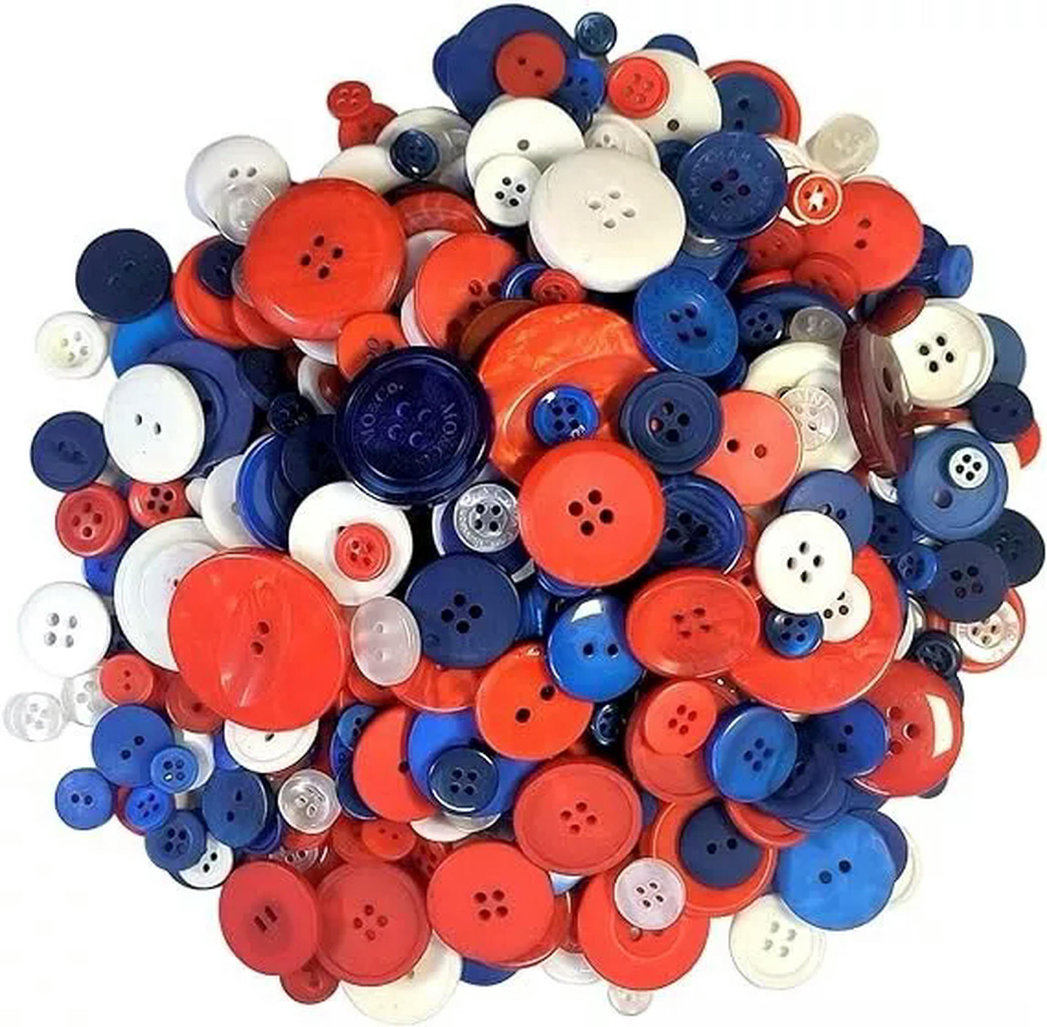 U8MO Resin Buttons 4th of July Jewelry Making Sewing Supplies Red White ...