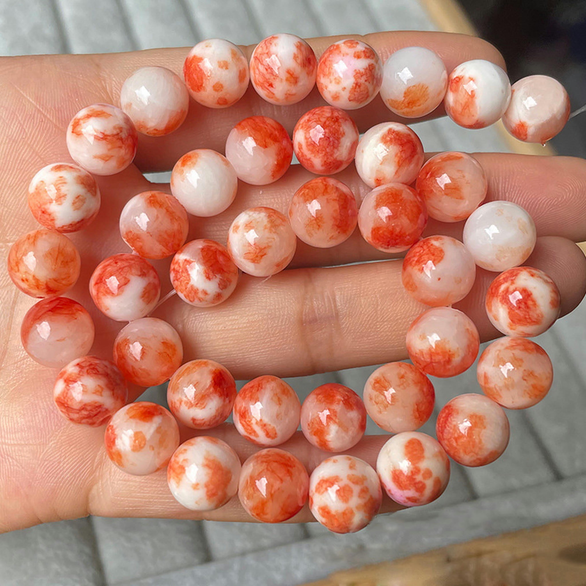 U8MO Round Colorful Jade 6mm 8mm 10mm 12mm Natural Stone Loose Beads ...