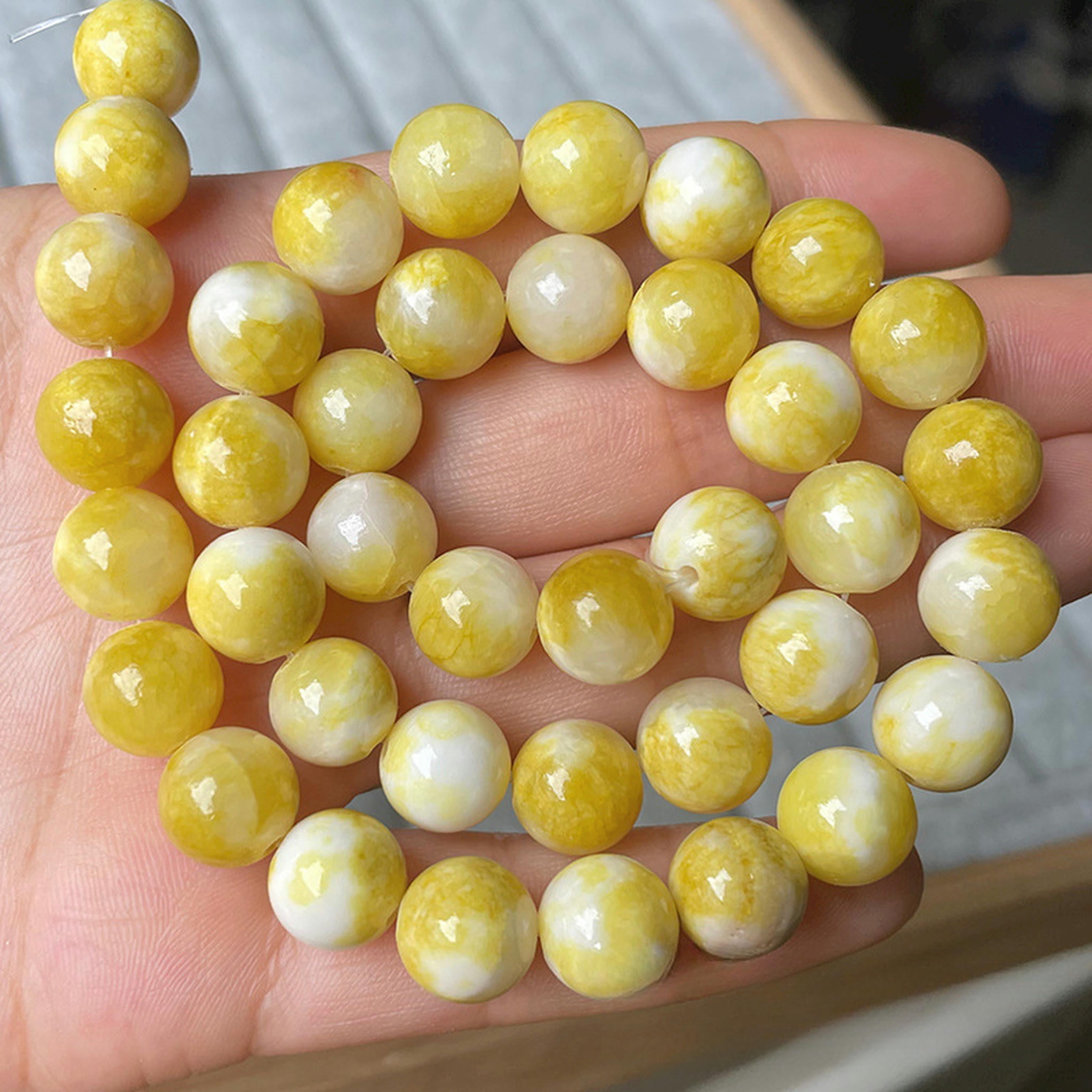 U8MO Round Colorful Jade 6mm 8mm 10mm 12mm Natural Stone Loose Beads ...