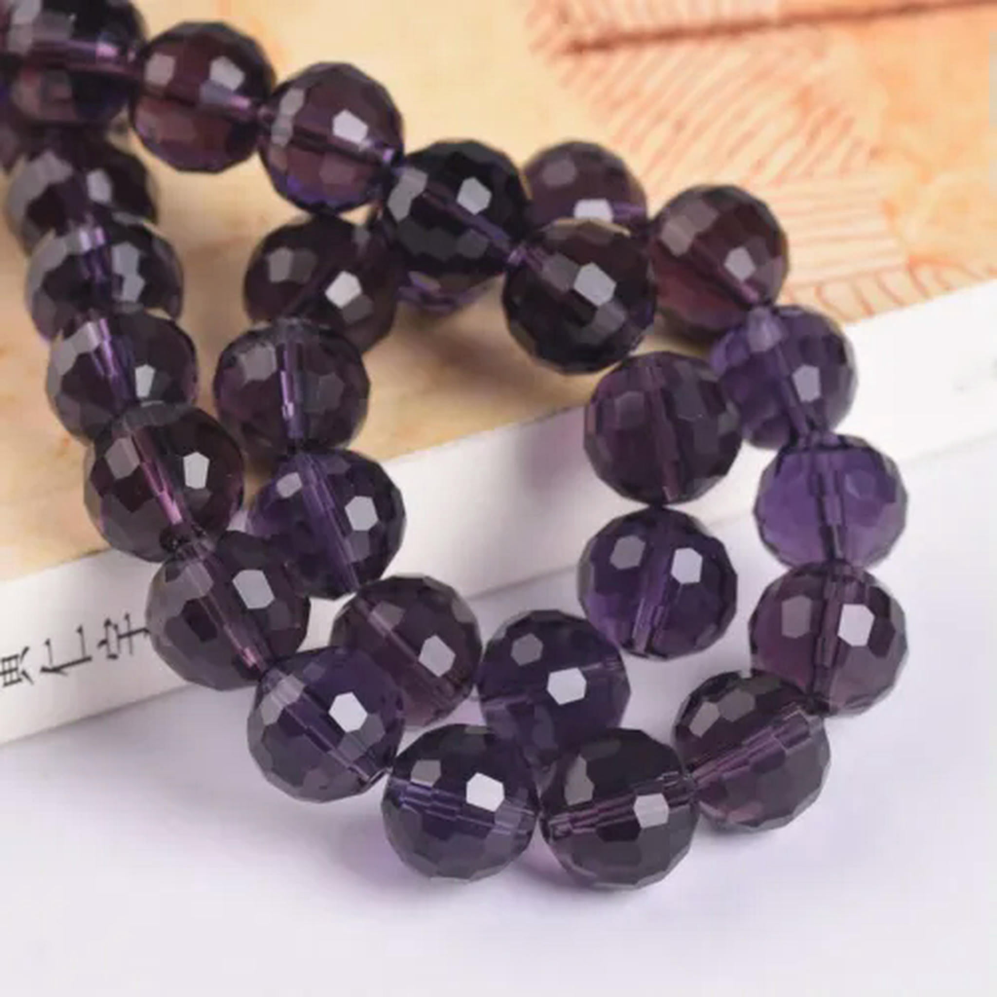 U8MO Round Disco Ball 6mm 8mm 10mm 12mm 96 Facets Faceted Crystal Glass ...