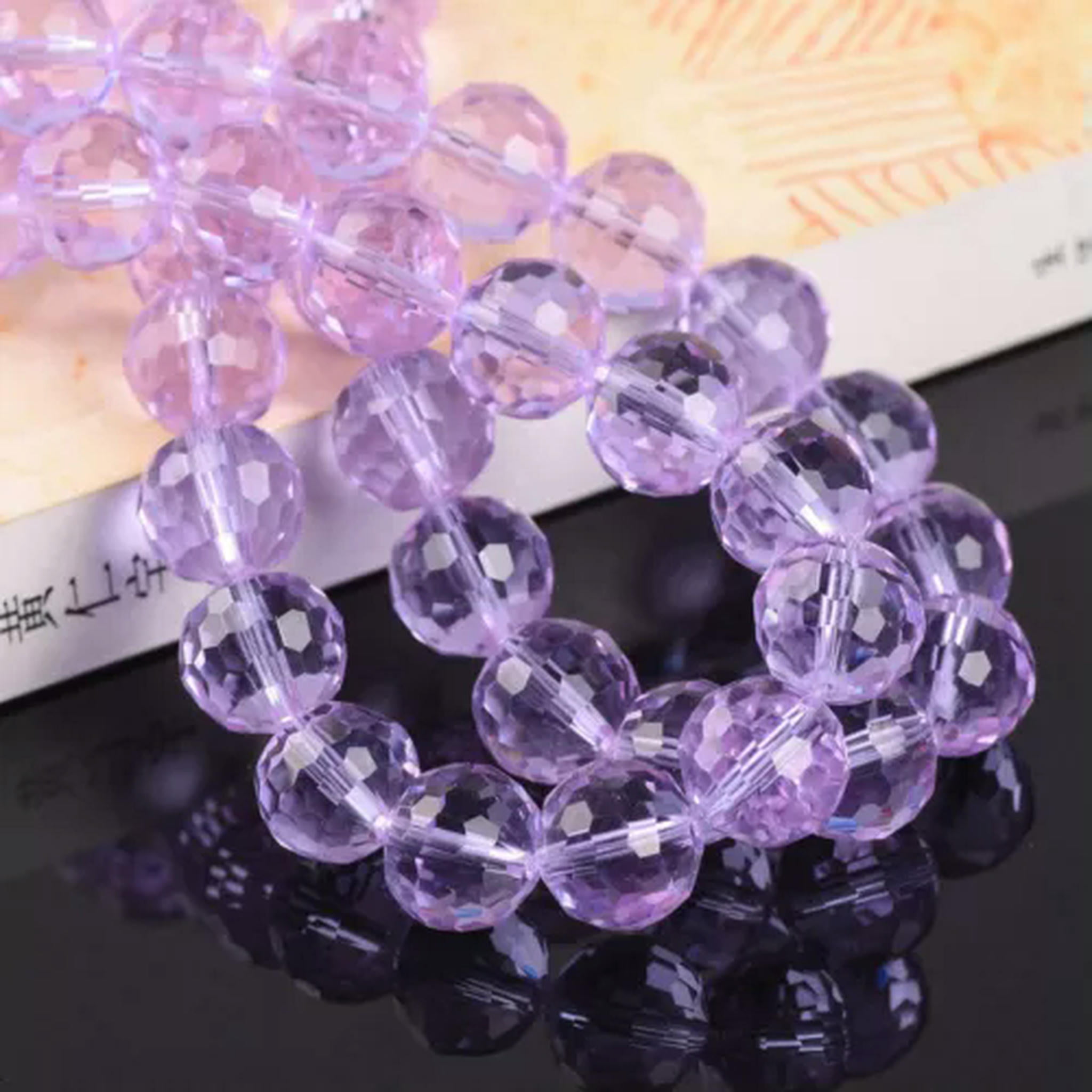 U8MO Round Disco Ball 6mm 8mm 10mm 12mm 96 Facets Faceted Crystal Glass ...