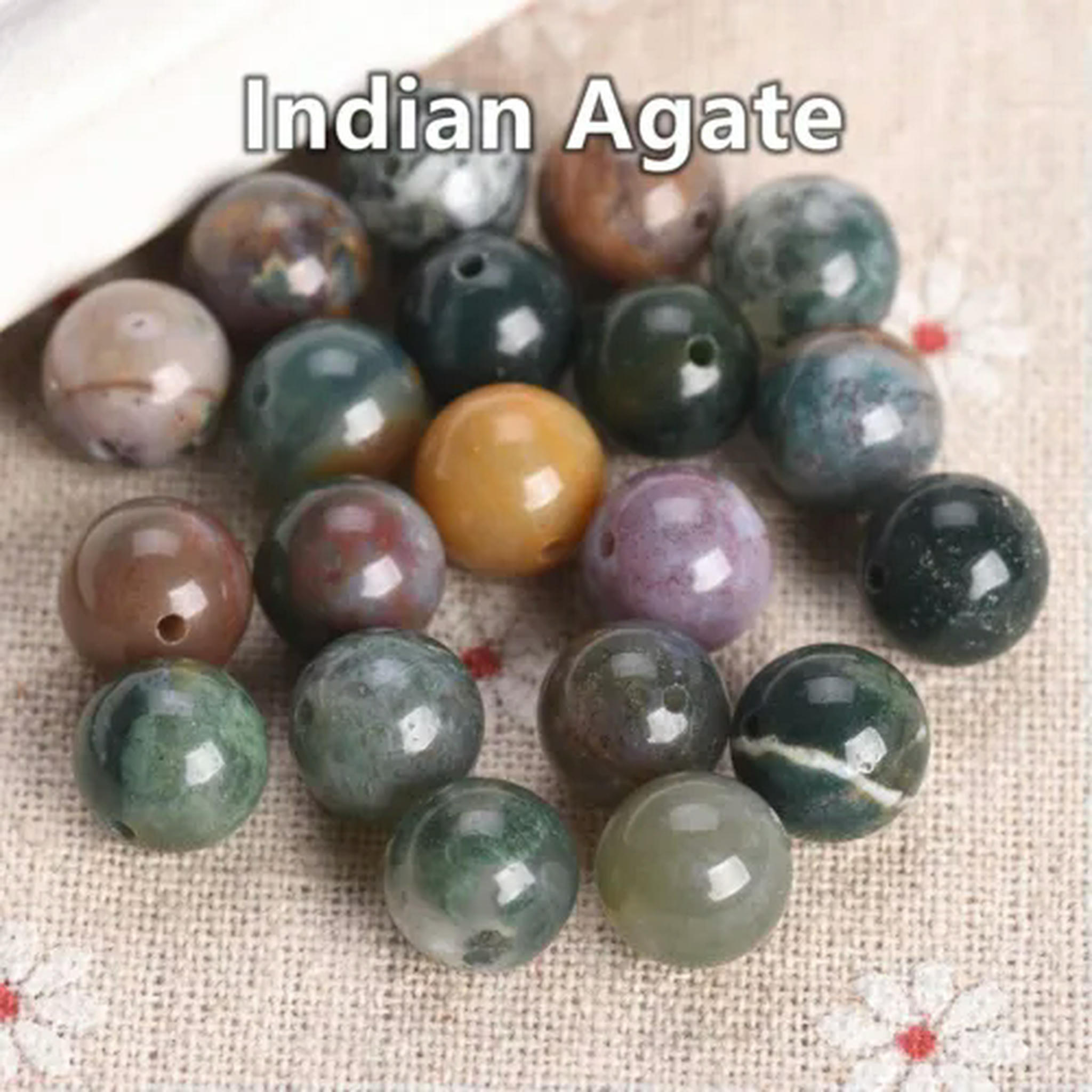 U8MO Round Natural Agate Stone Gemstone Loose Beads 4mm 6mm 8mm 10mm ...