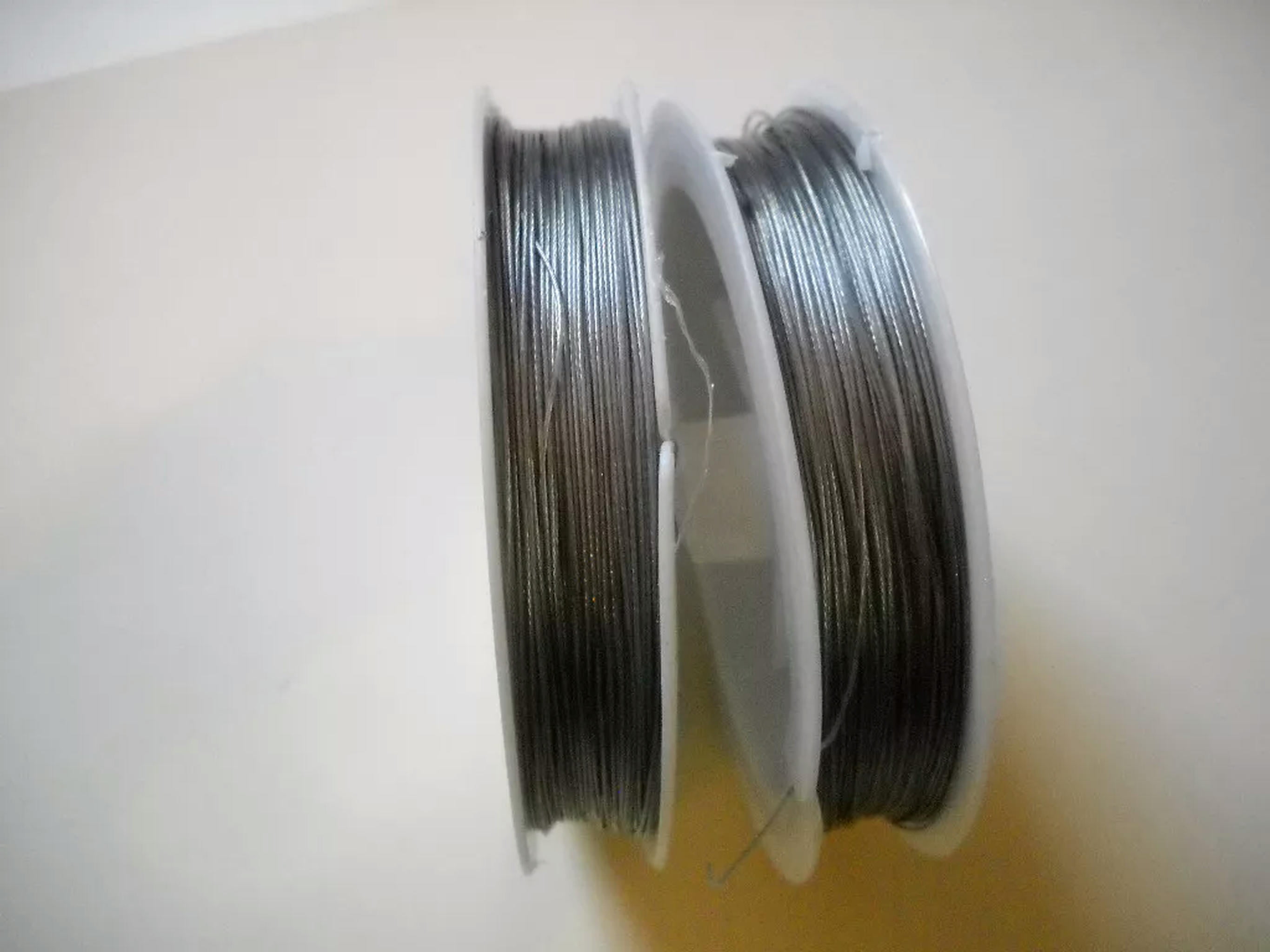U8MO Tiger Tail Wire Silver Beading Wire Jewelry Wire Lot 2 Rolls .45mm ...