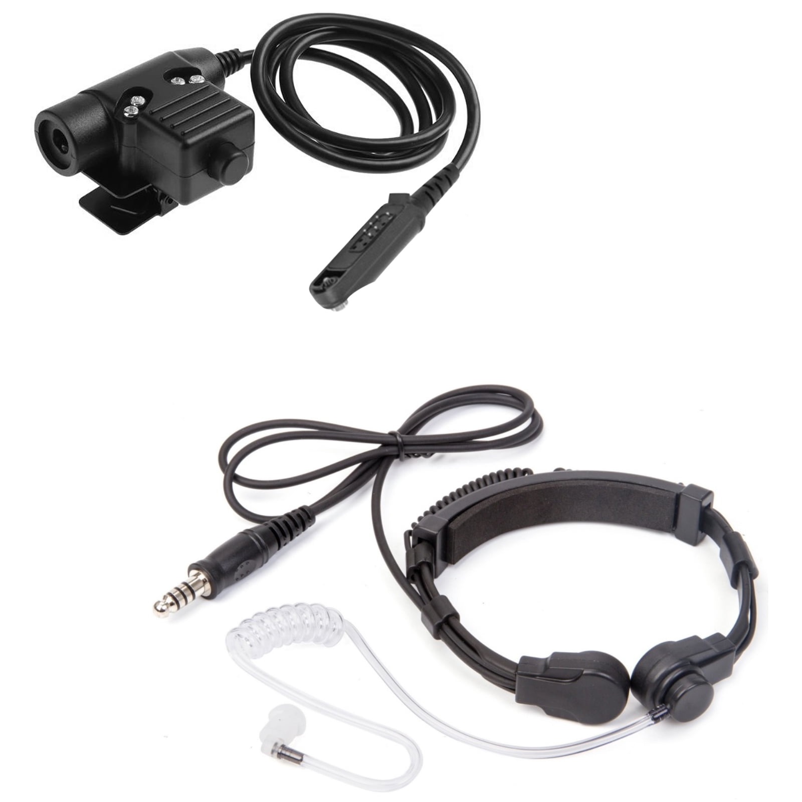 U94 PTT Neck Throat Mic Earpiece Radio Tactical Headset for UV-9R Plus ...