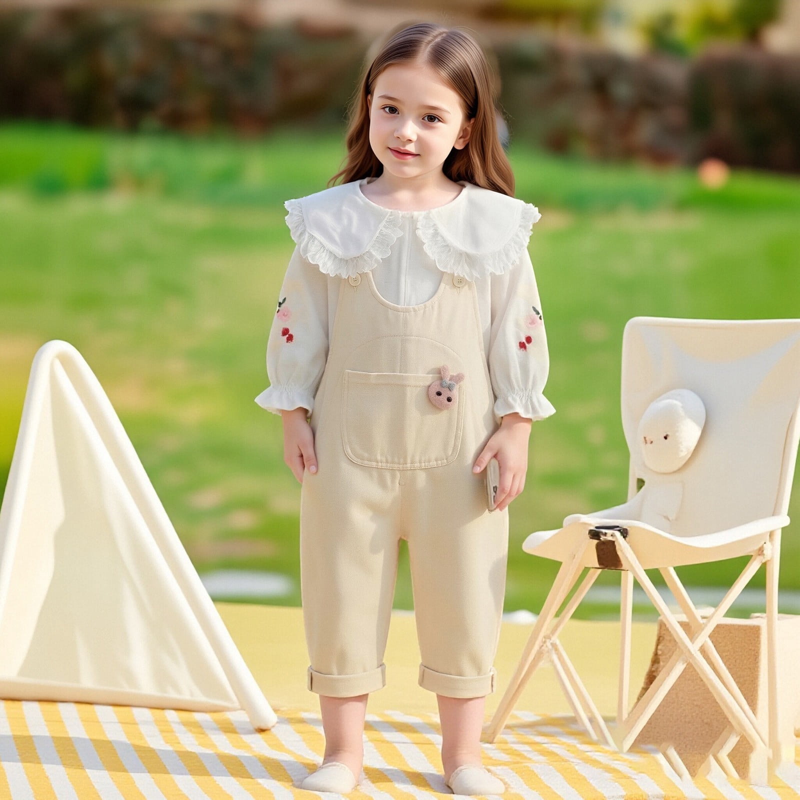UACY Easter Romper Baby Girls Bunny Denim Overalls Toddler Cute with ...