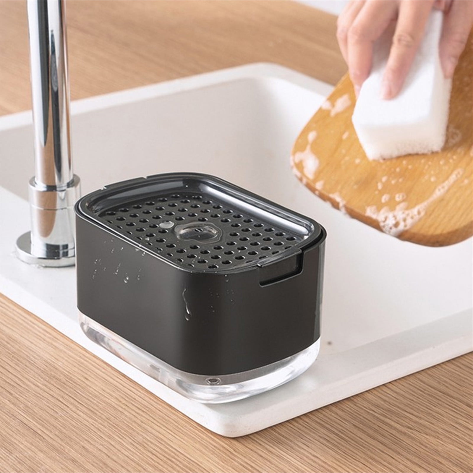 UAEBM 2-in-1 Sponge Soap Dispenser with Large Capacity for Kitchen Sink ...