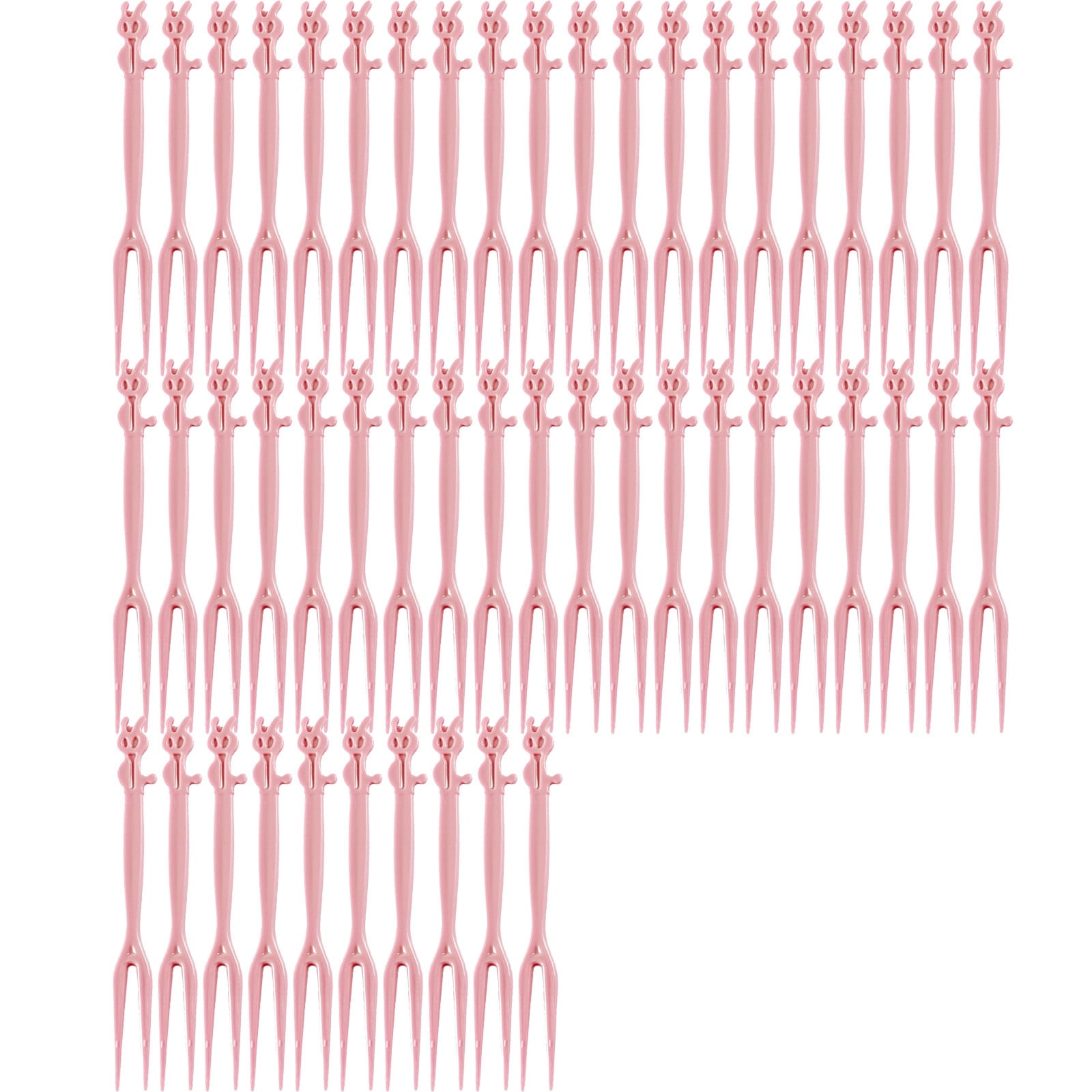 UAEBM 50pcs Fruit fork Disposable Plastic fork Two Tooth fork Dessert ...
