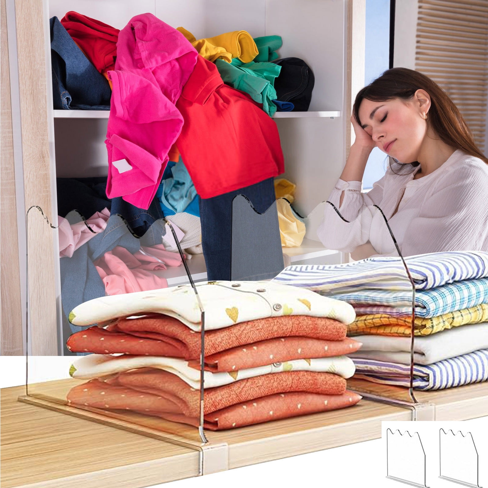 UAEBM Acrylic Shelving Partition for Organizing; Clear Closet Shelf ...