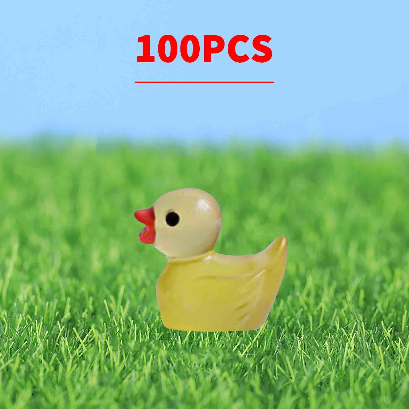 UAEBM Colorful Luminous Duckling Resin Figurines Mini Zoo Art Props for ...