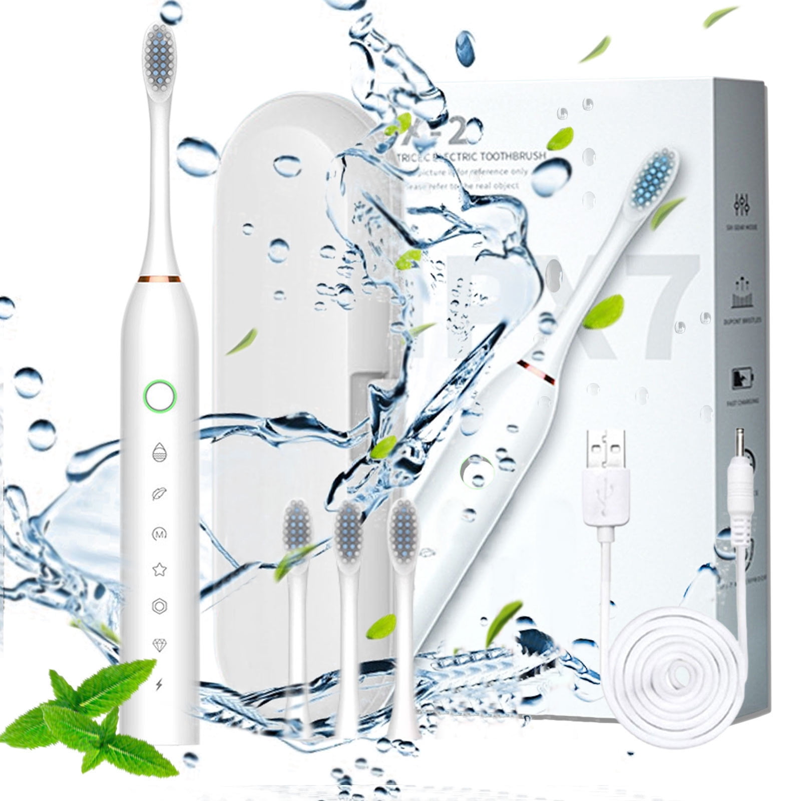 UAEBM Electric Toothbrush with 4 Brush Heads & 6 Modes, Deep Clean ...