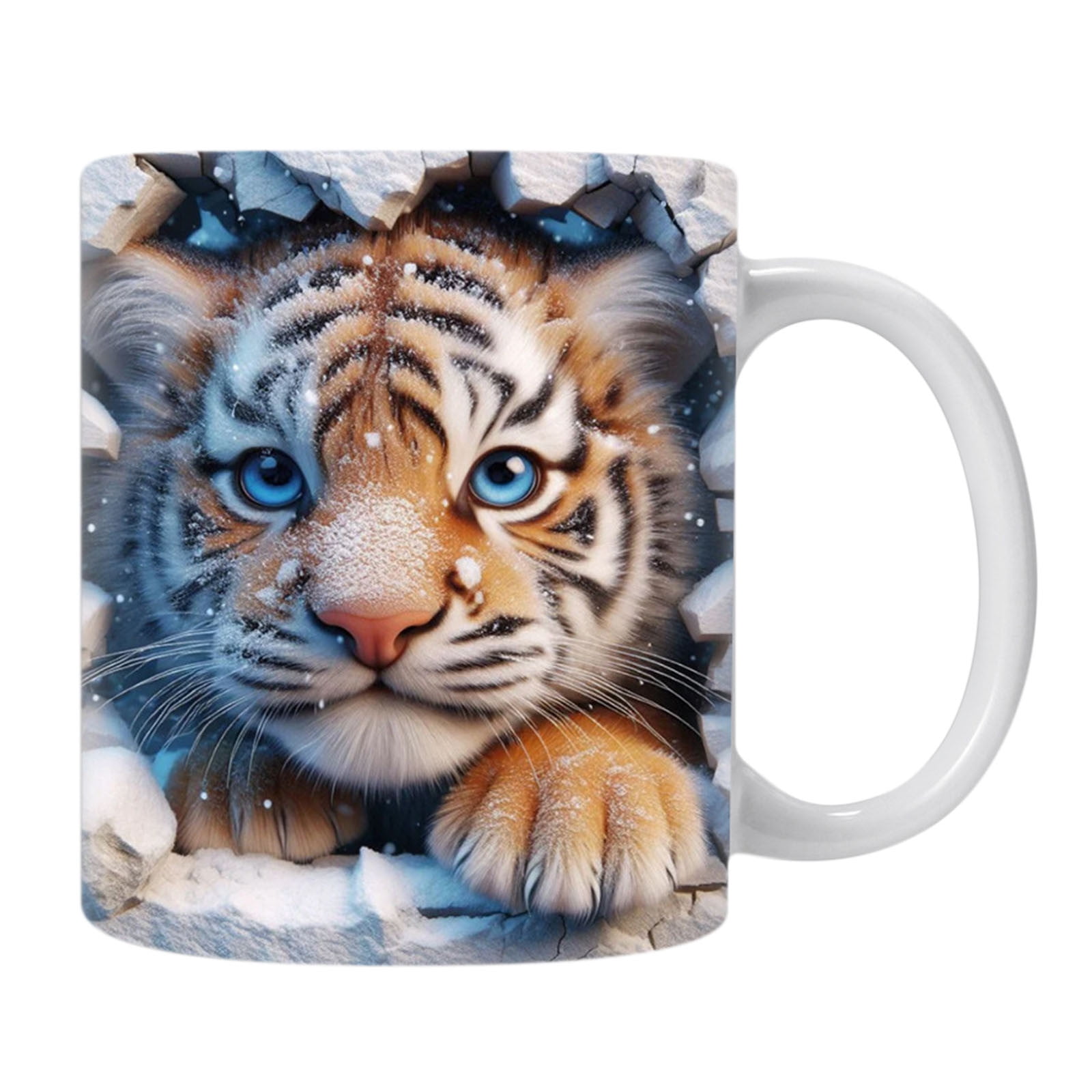 UAEBM Fashionable Ceramic Cup, Multifunctional Baby Tiger Mug, Stylish ...