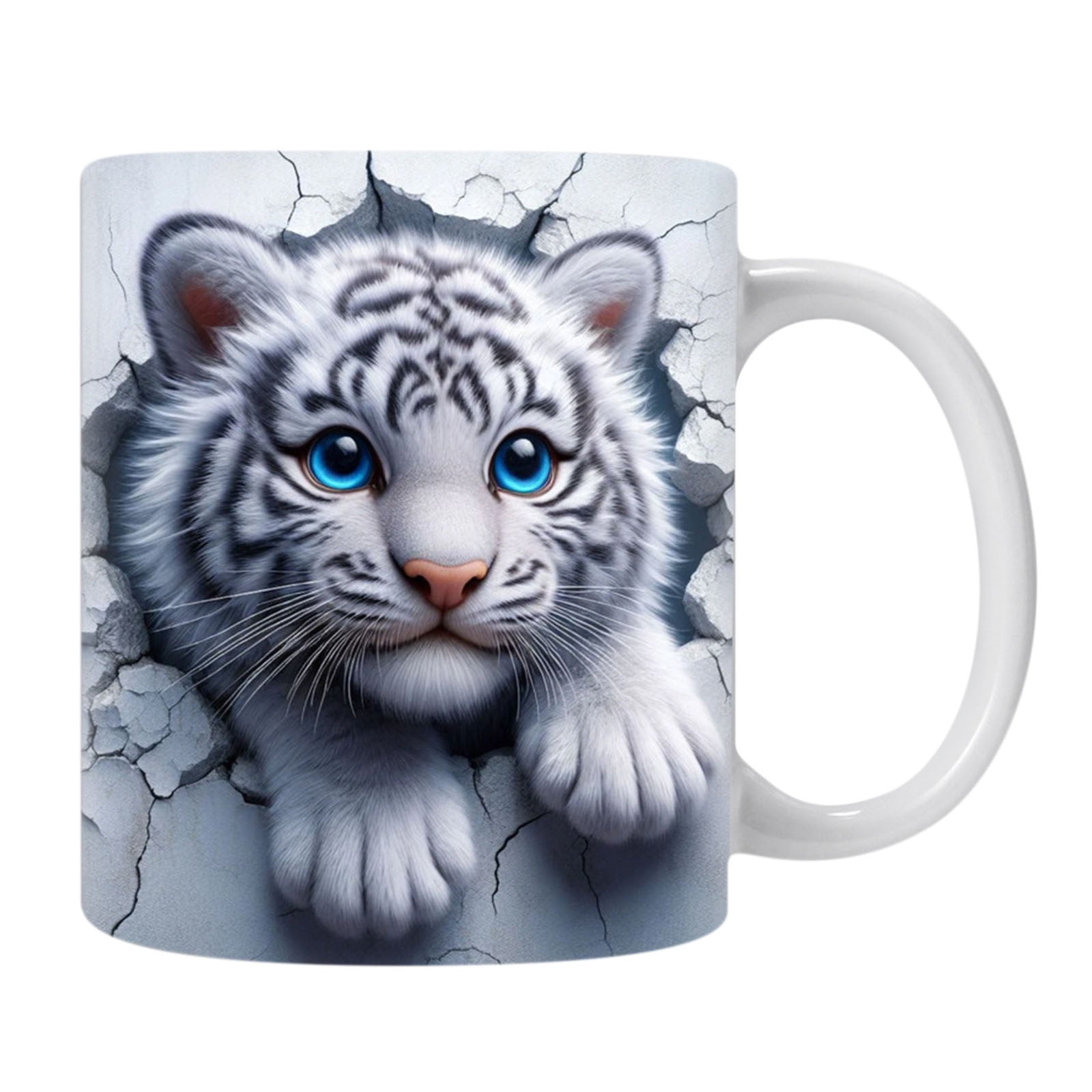 UAEBM Fashionable Ceramic Cup, Multifunctional Baby Tiger Mug, Stylish ...