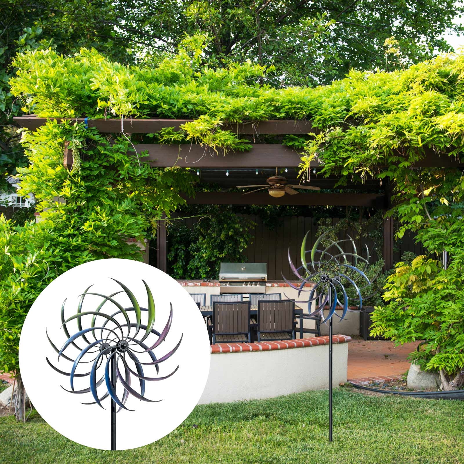UAEBM High Garden Wind Spinner, Decorative Windmill Outdoor Art Decor ...