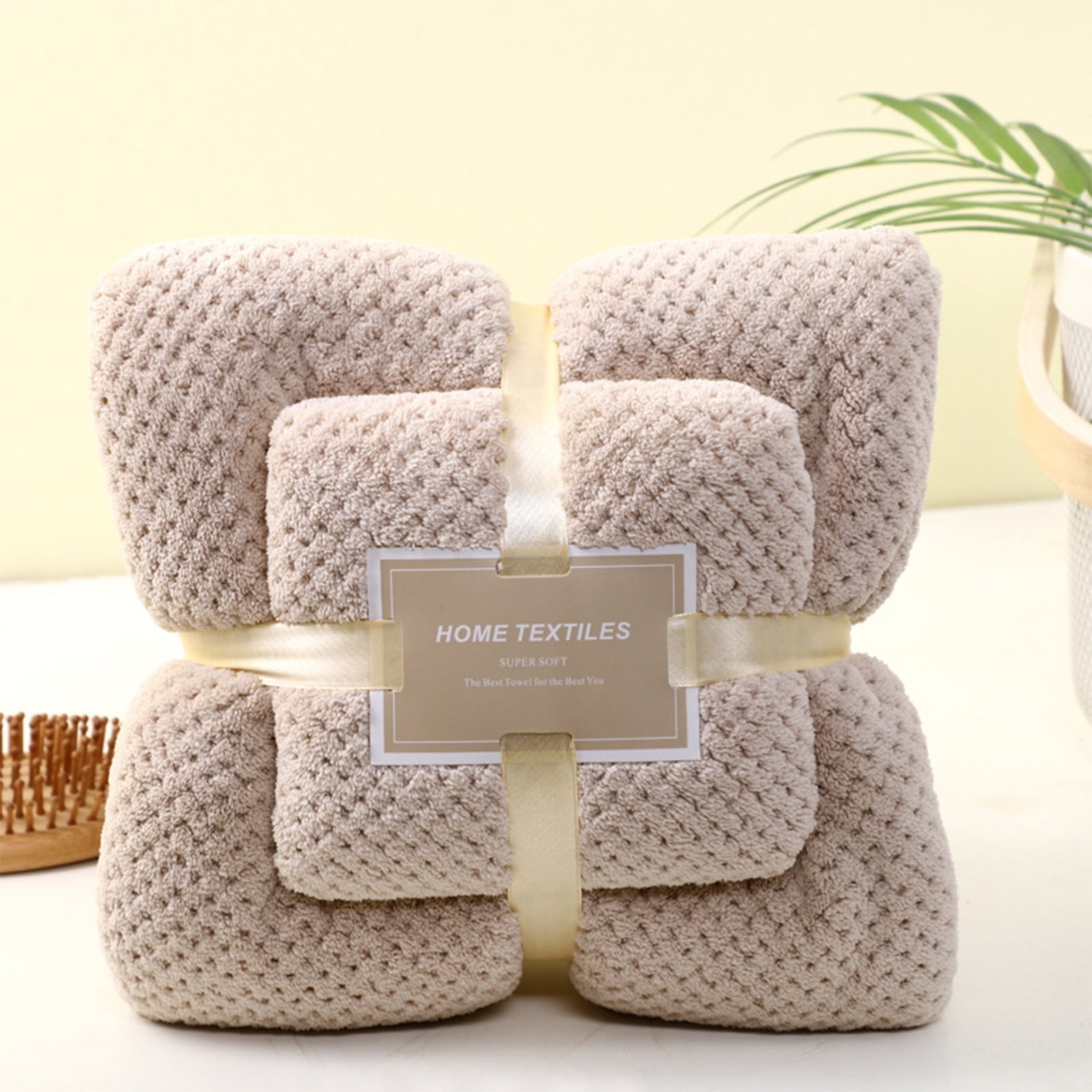 UAEBM Pure Cotton 2-in-1 Bath and Facial Towel Set, Soft Microfiber ...