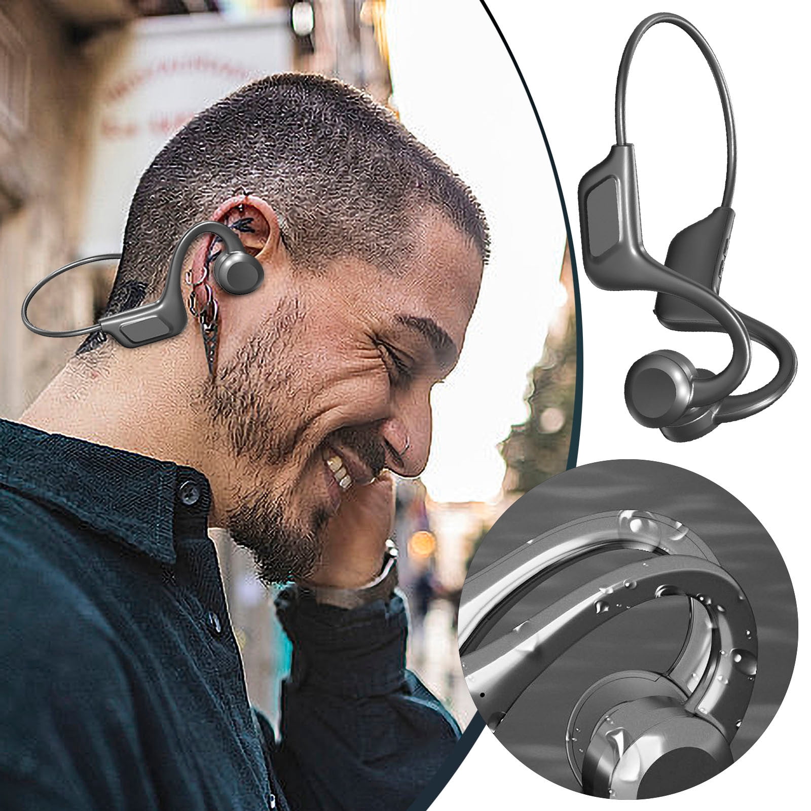 UAEBM Wireless Bluetooth 5.3 Headset - Bone Conduction Sports Earbuds ...