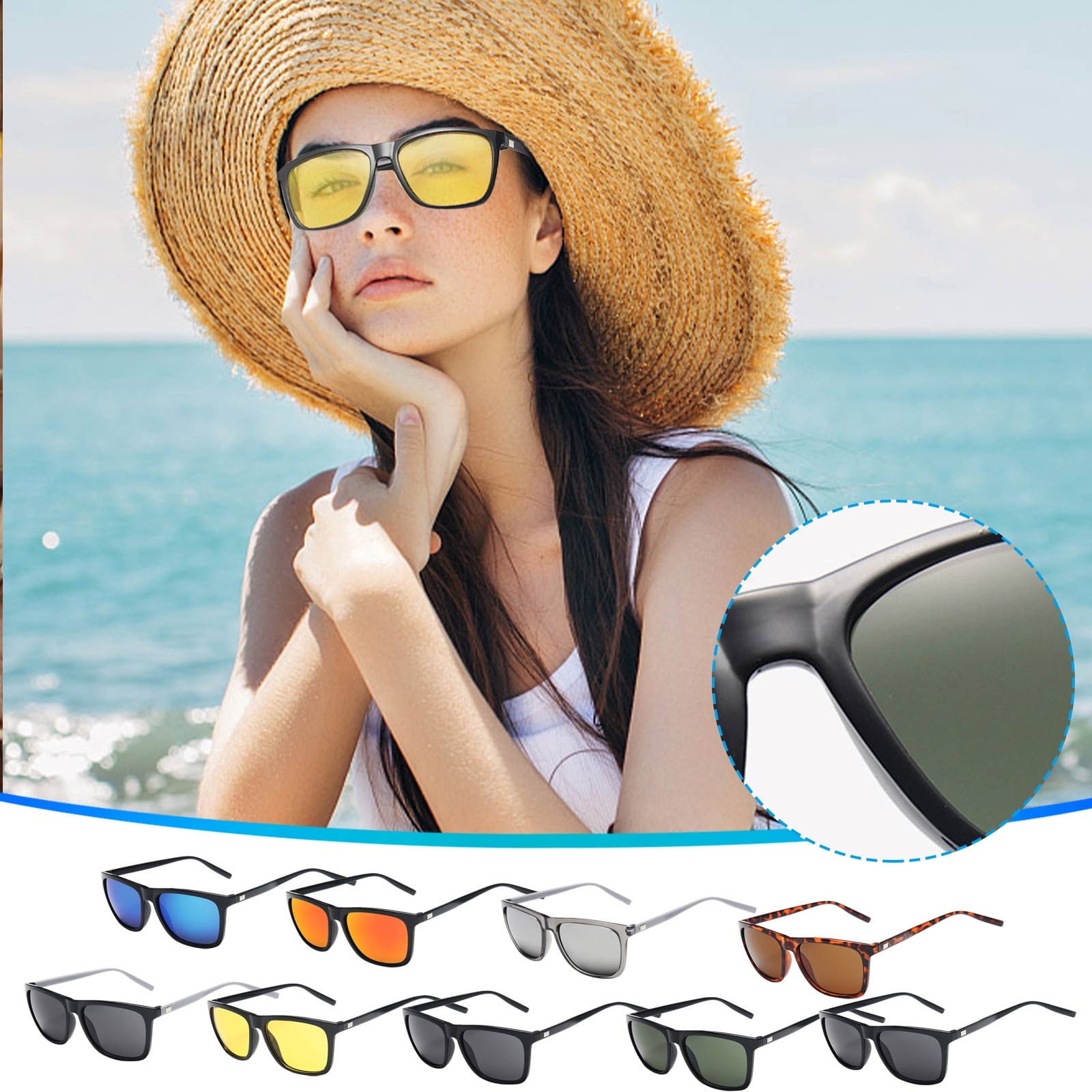 UALSRZL Polarized Sunglasses for Womens Men, Lightweight Sun Glasses ...