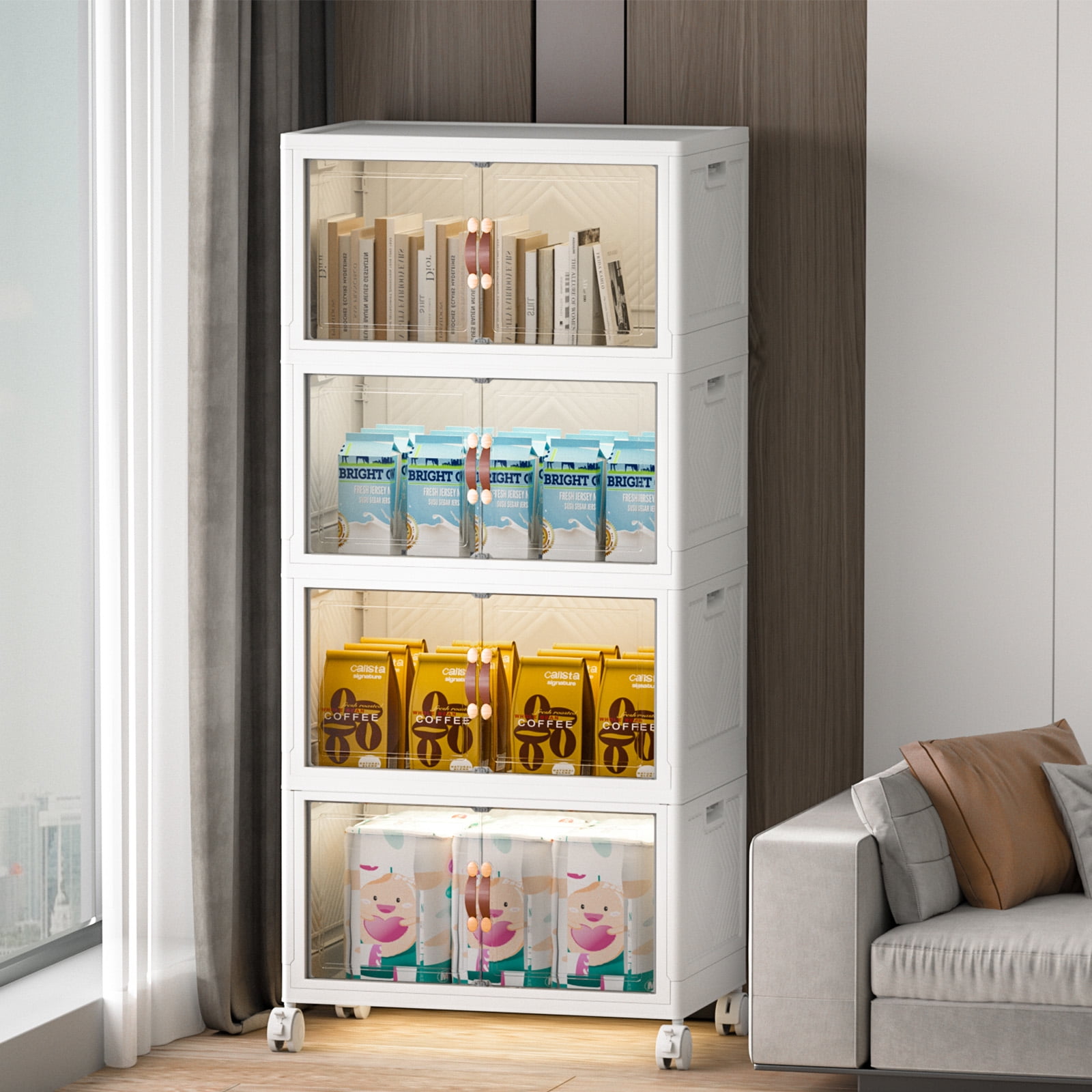 UAMFURI Extra Large Stackable Storage Bins with Lids and Wheels ...