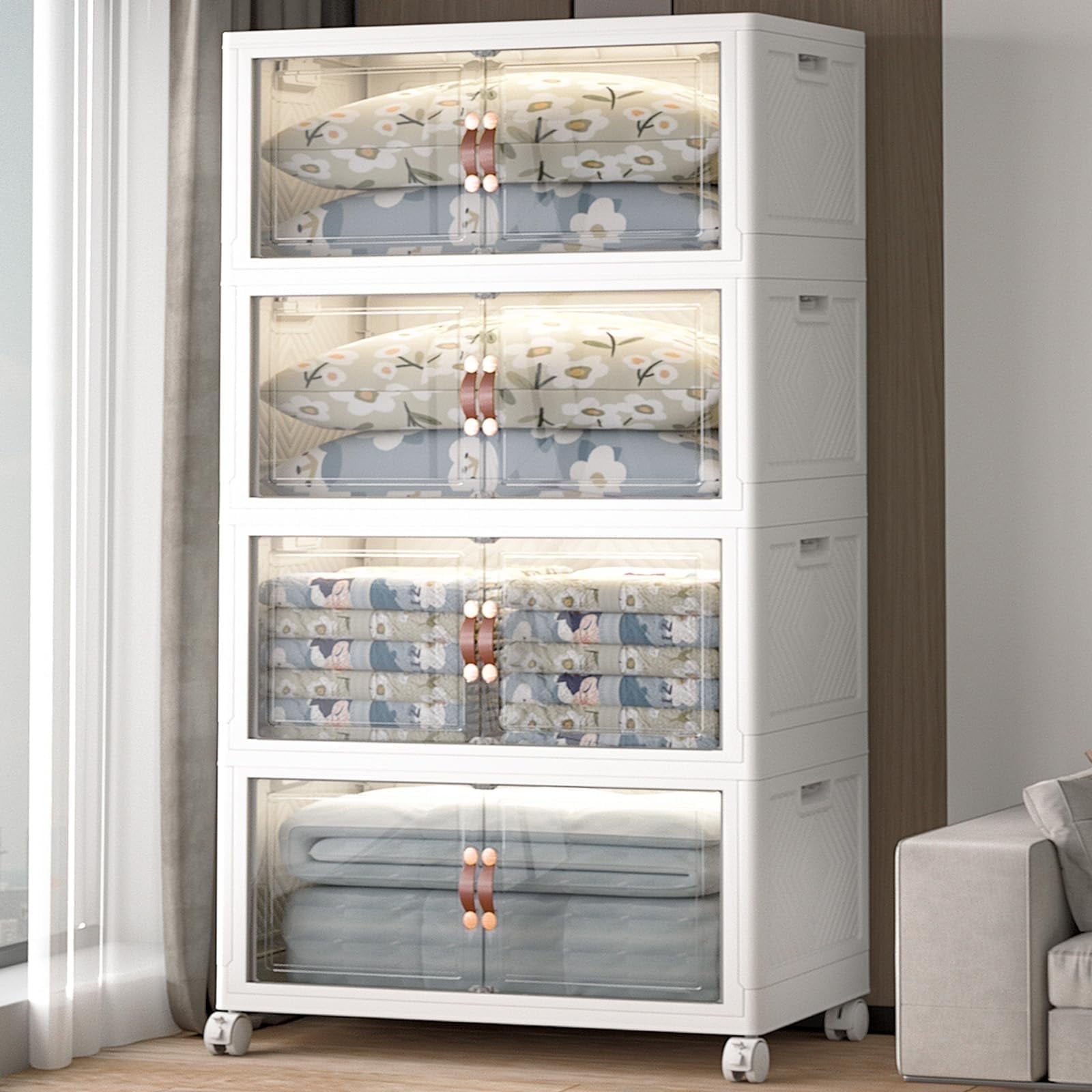 UAMFURI Extra Large Stackable Storage Bins with Lids and Wheels ...