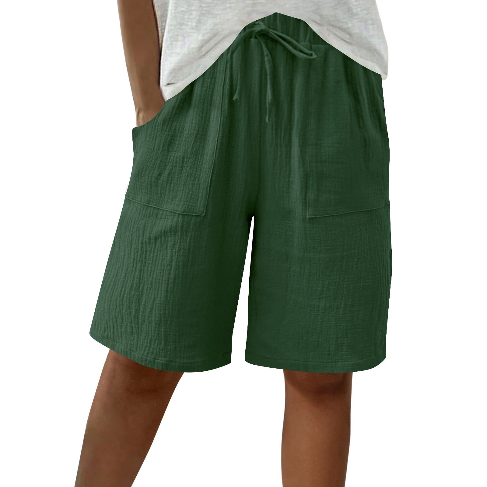 UAMVSH Bermuda Shorts for Women Baggy Wide Leg Beach Capri Pants with ...