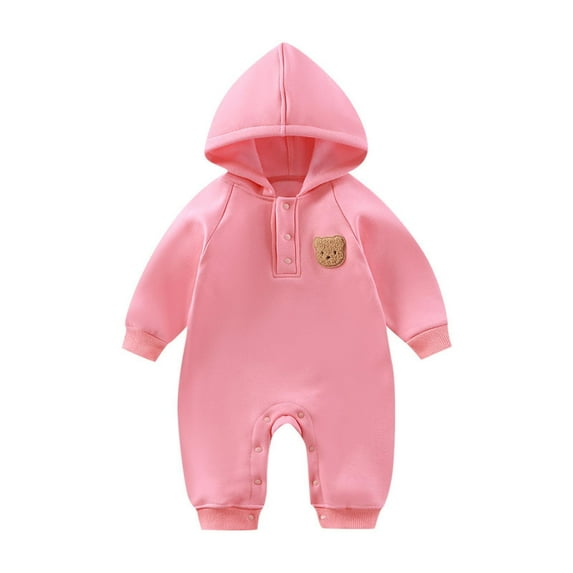 UAMVSH Infant Baby Boy Girl Clothes Button Cute Embroidered Hooded ...