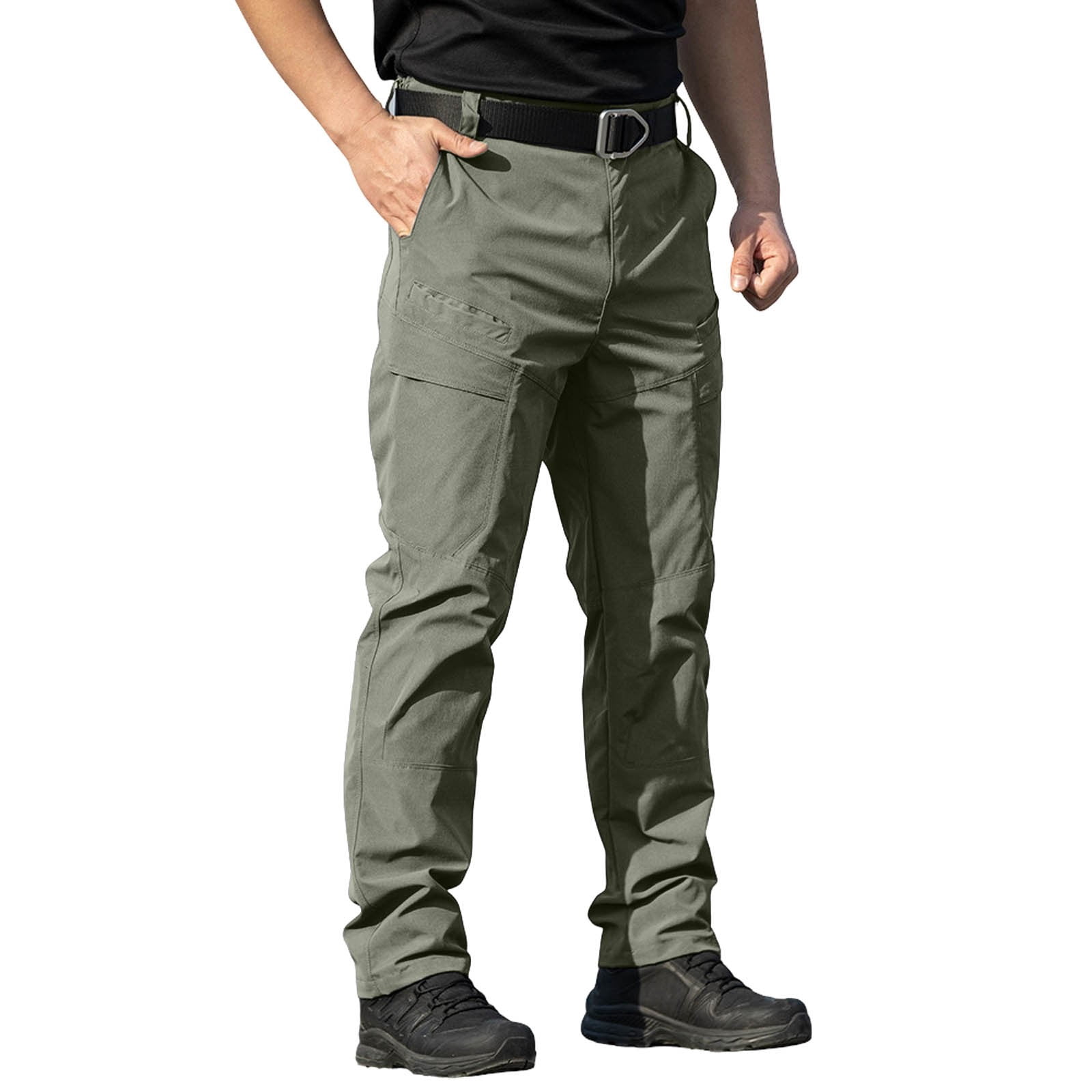 UAMVSH Mens Work Pants Button Waist Casual Waterproof Pants Lightweight ...