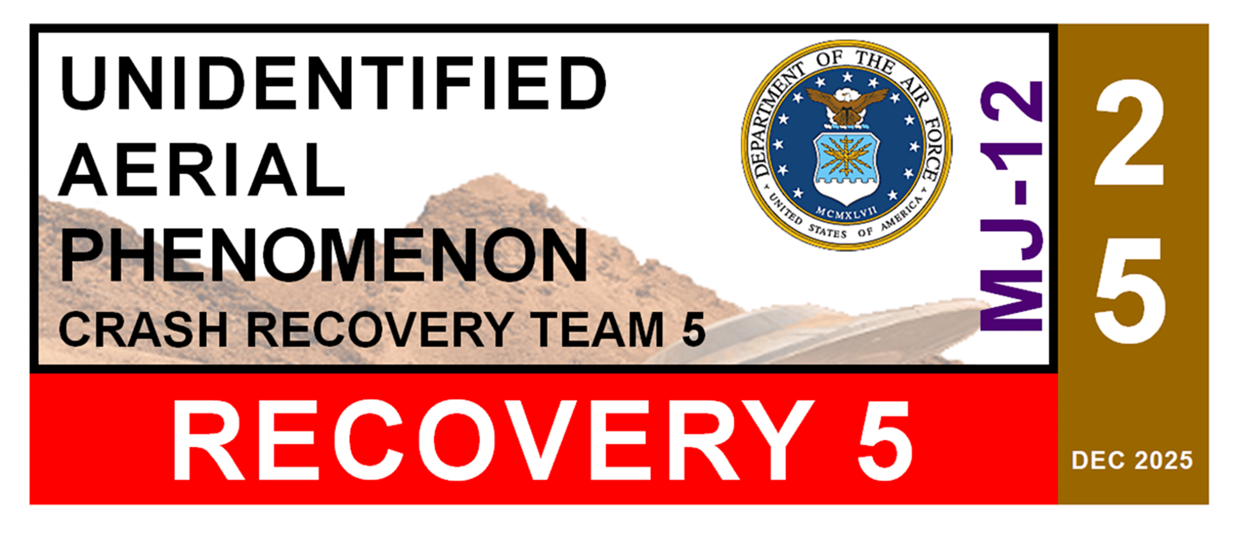 UAP Crashed UFO Recovery Team Parking Decal DD-2220 UFO Flying Saucers ...
