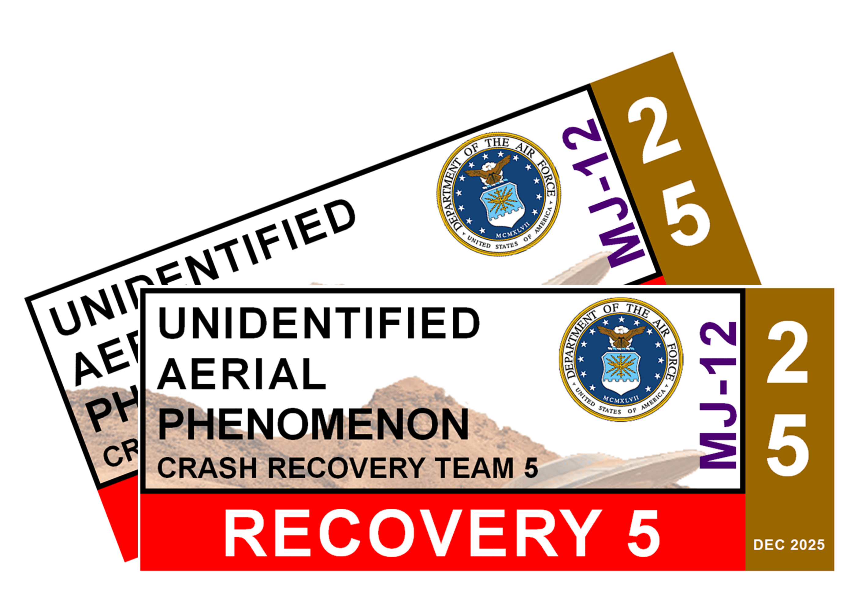 UAP Crashed UFO Recovery Team Parking Stickers DD-2220 UFO Secret Base ...