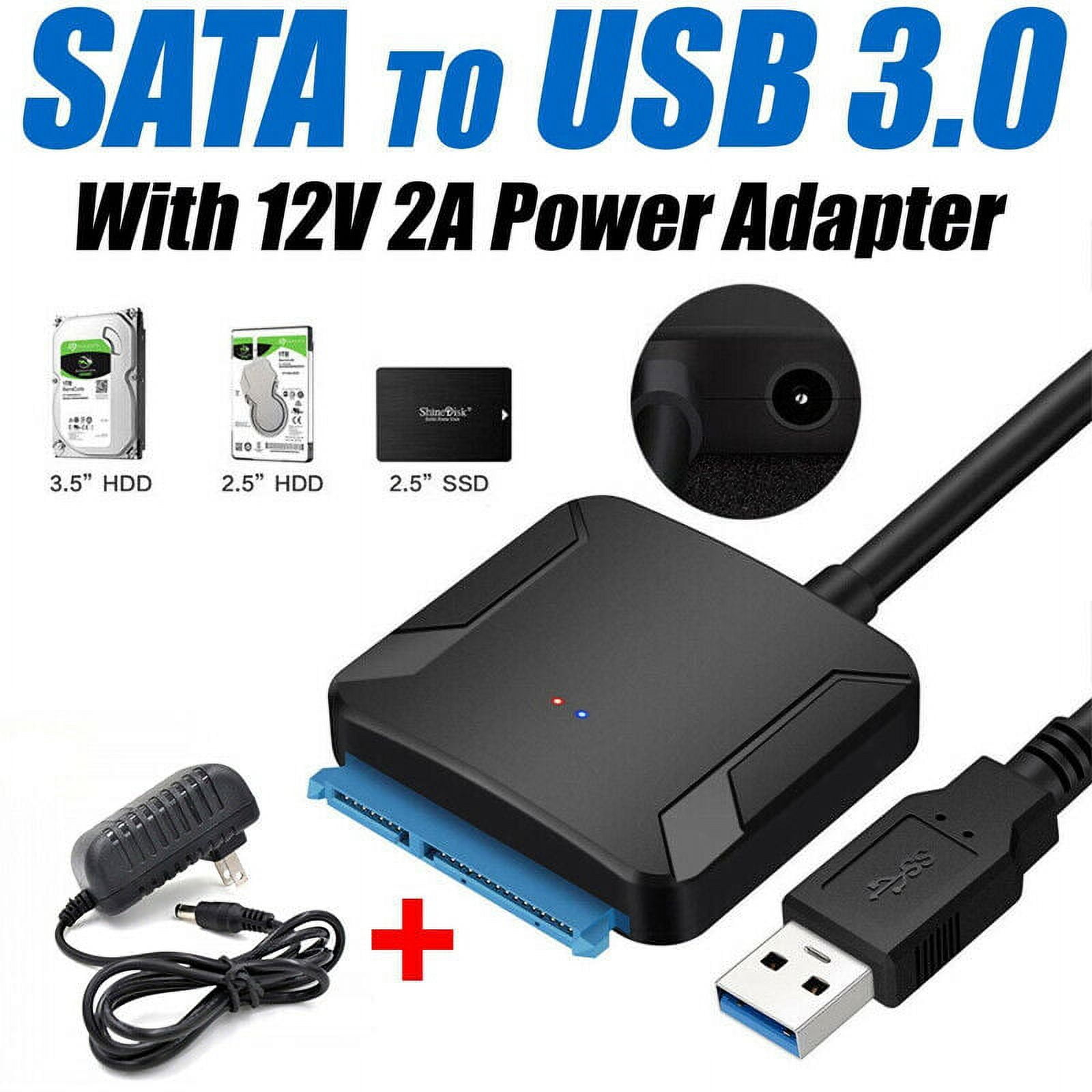 UASP SATA TO USB 3.0 Converter Cable 2.5 3.5 inch HDD SSD Adapter 12V ...