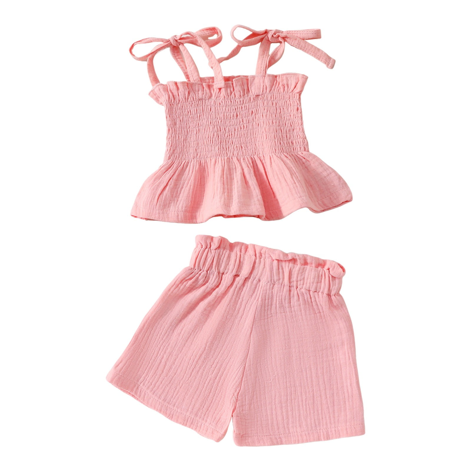UAYOTSE Baby Toddler Girls Summer Clothes Solid Color Sleeveless ...