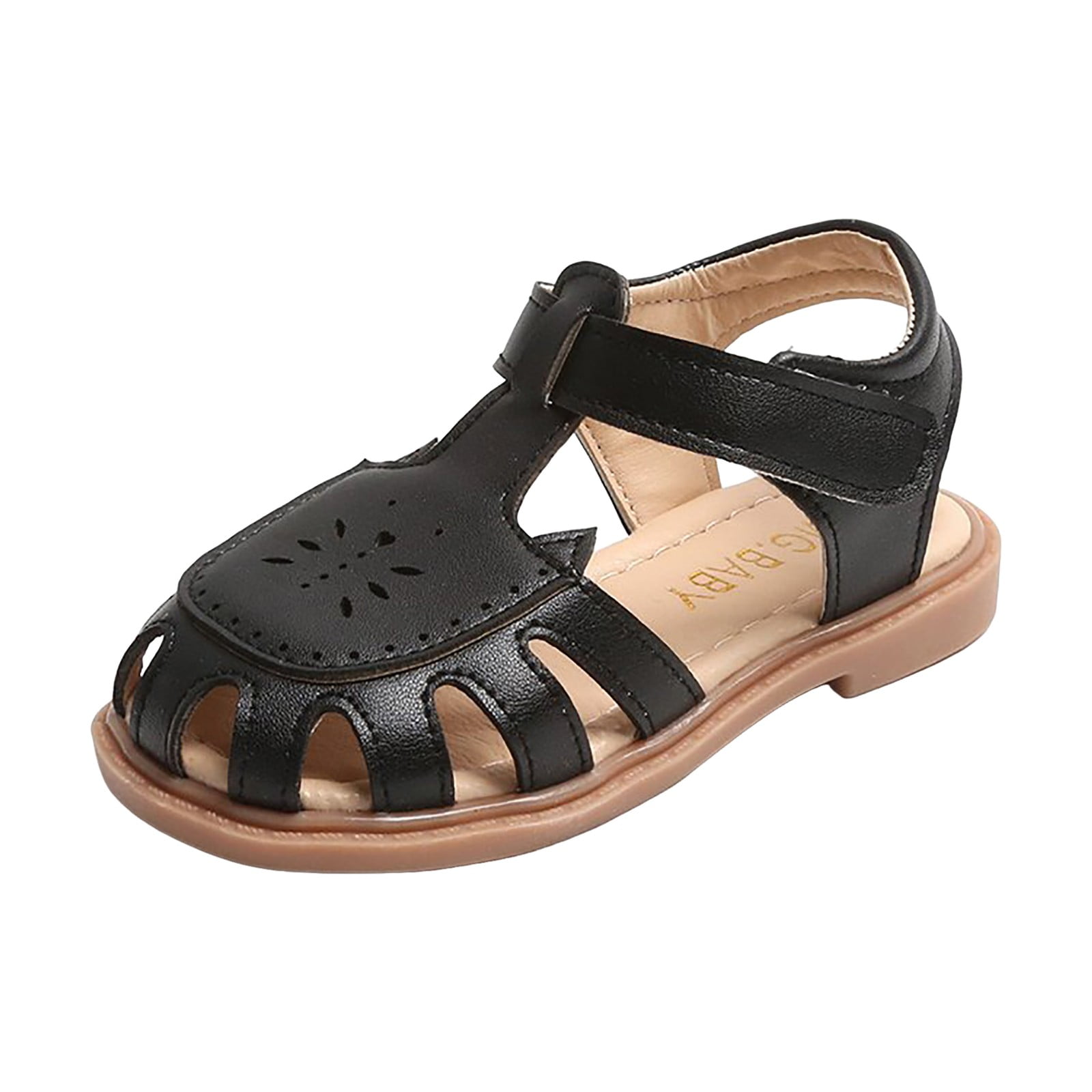UAYOTSE Baby Toddler Girls PU Leather Closed Toe Summer Sandals, Embodying an Elegant Princess ...