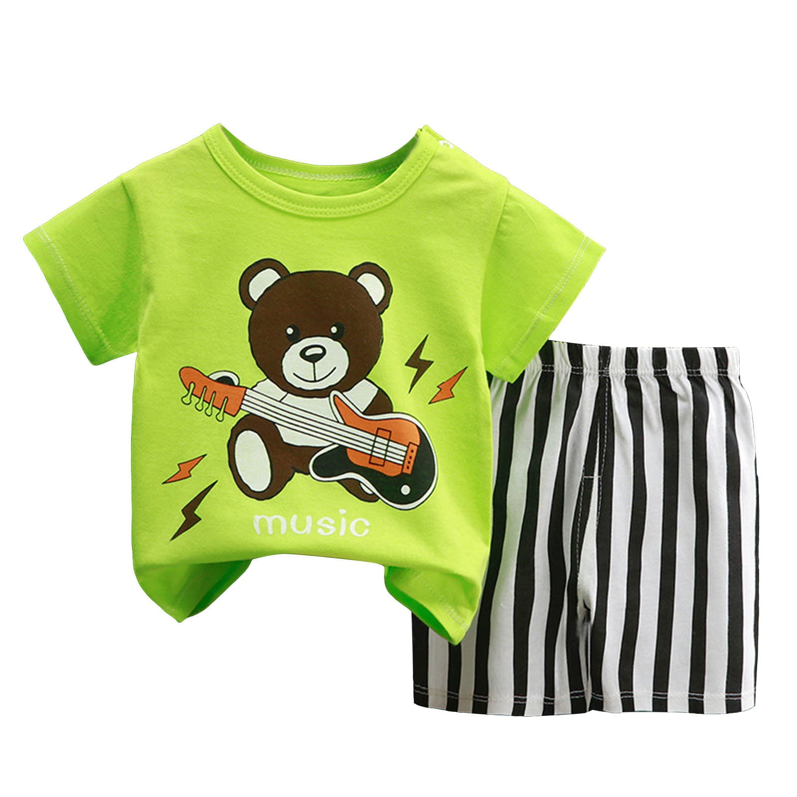 UAYOTSE Boy's Tropical 2 Piece Outfit Short Sleeve Tee with Exotic ...