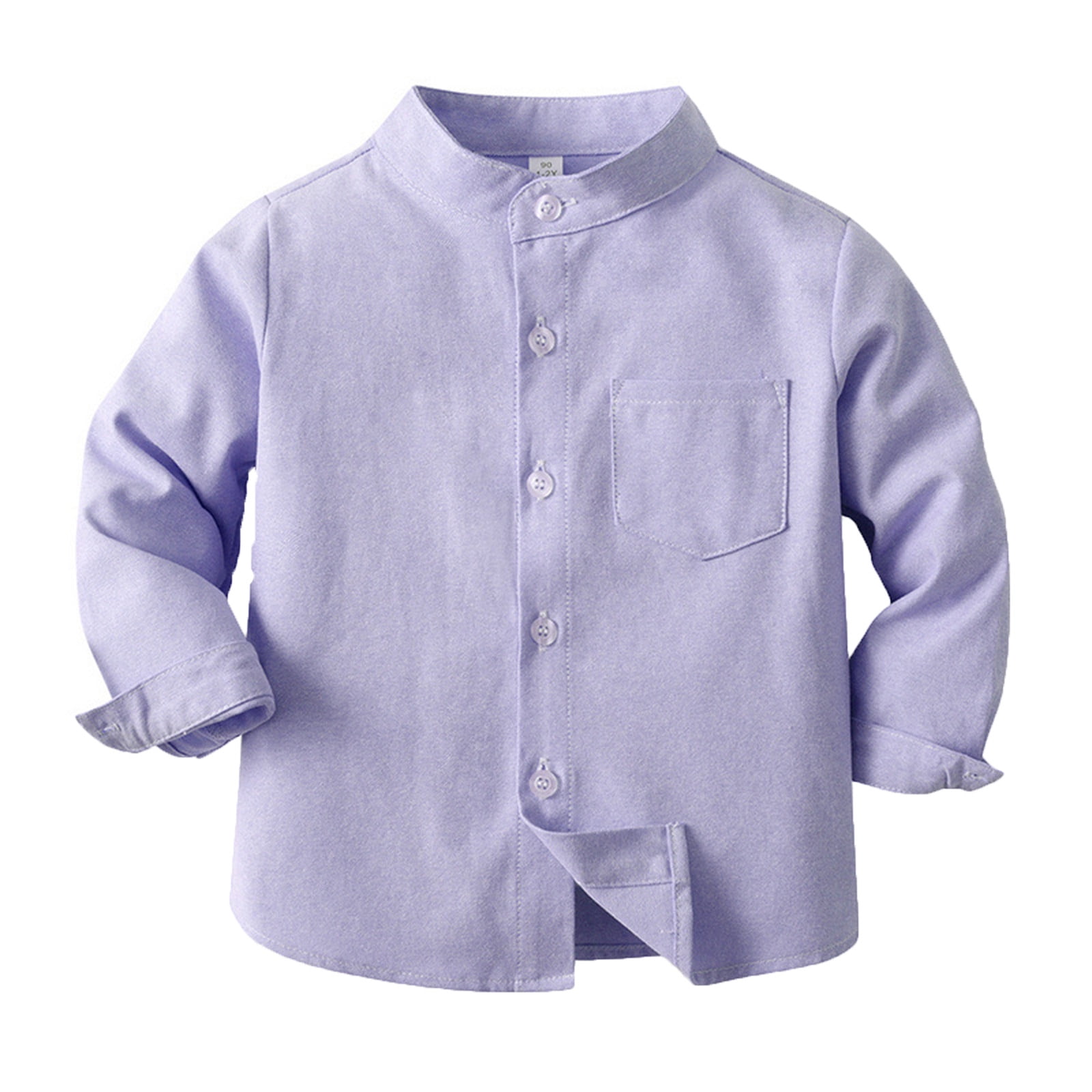 UAYOTSE Boys' Button Dress Shirts Kids Long Sleeve Solid Collared ...