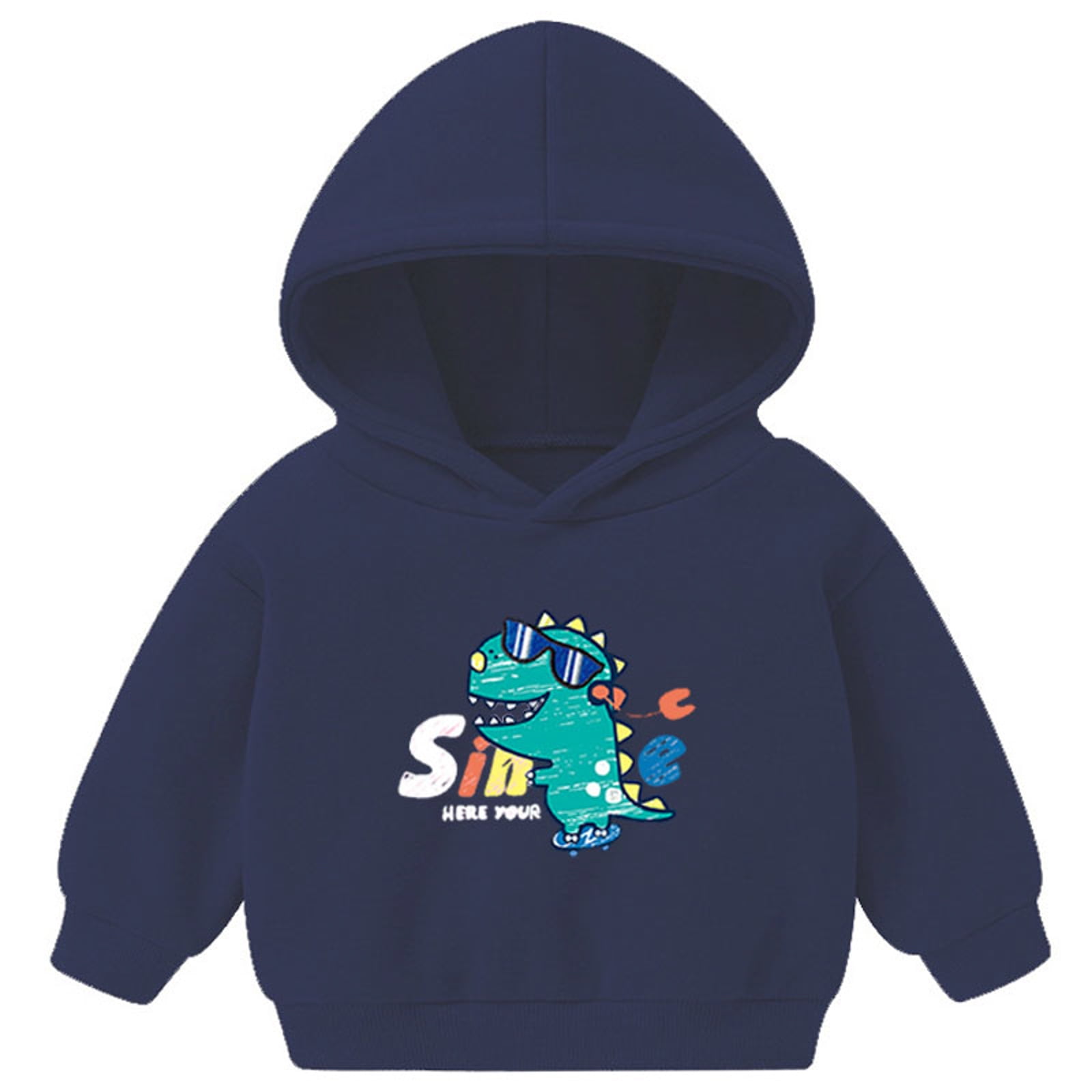 UAYOTSE Boys and Girls Hooded Sweatshirts Plus Fleece Childrens Clothing Cartoon Prints Long ...
