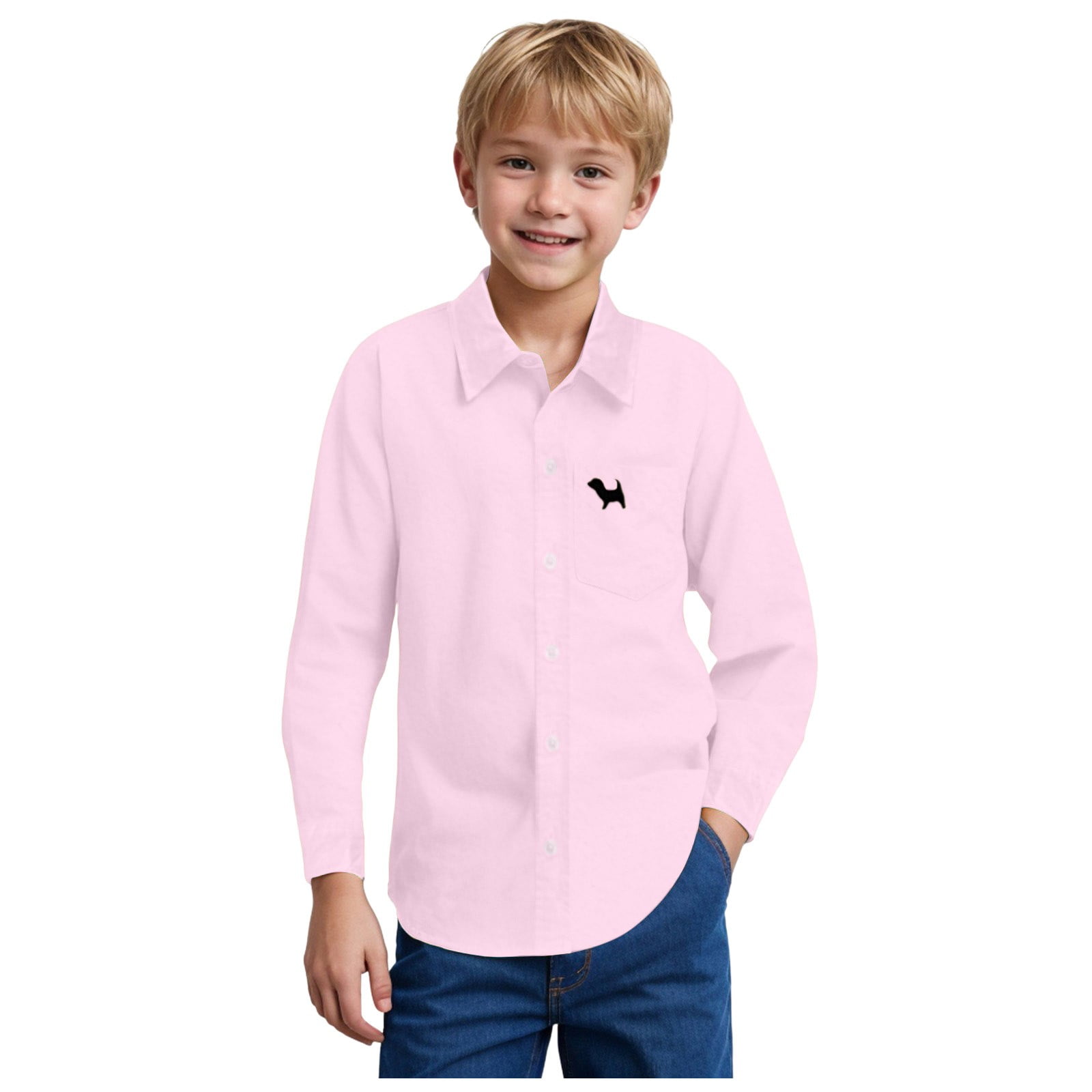 UAYOTSE Boys' Girls' and Toddler Long Sleeve Button Up Dress Shirts ...