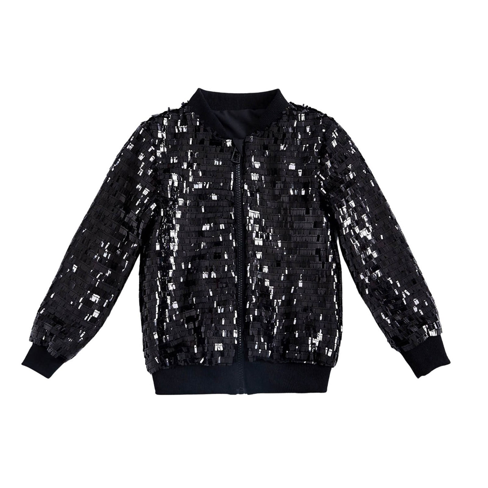 UAYOTSE Girl Fall Sequin Jacket Kids Novelty Hoodie Jacket Zipper Coat ...