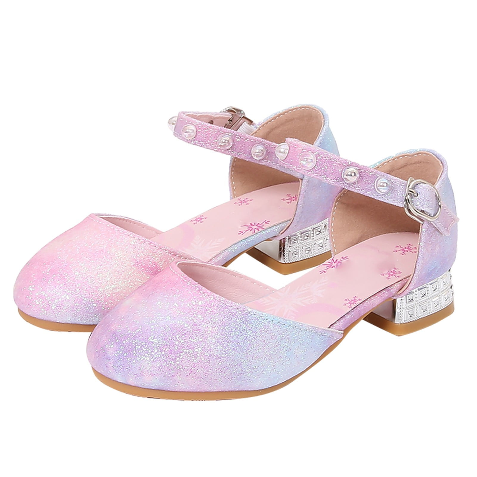 UAYOTSE Girl's Glitter Ballet Flats Mary Jane Sparkle Princess Toddler ...
