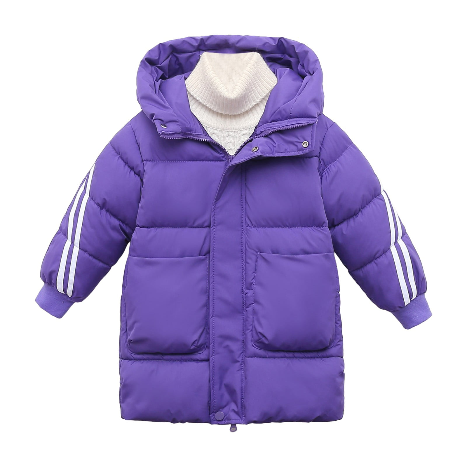 UAYOTSE Girl's Long Winter Warm Parka Sherpa Trimmed Collar Puffer Ski ...