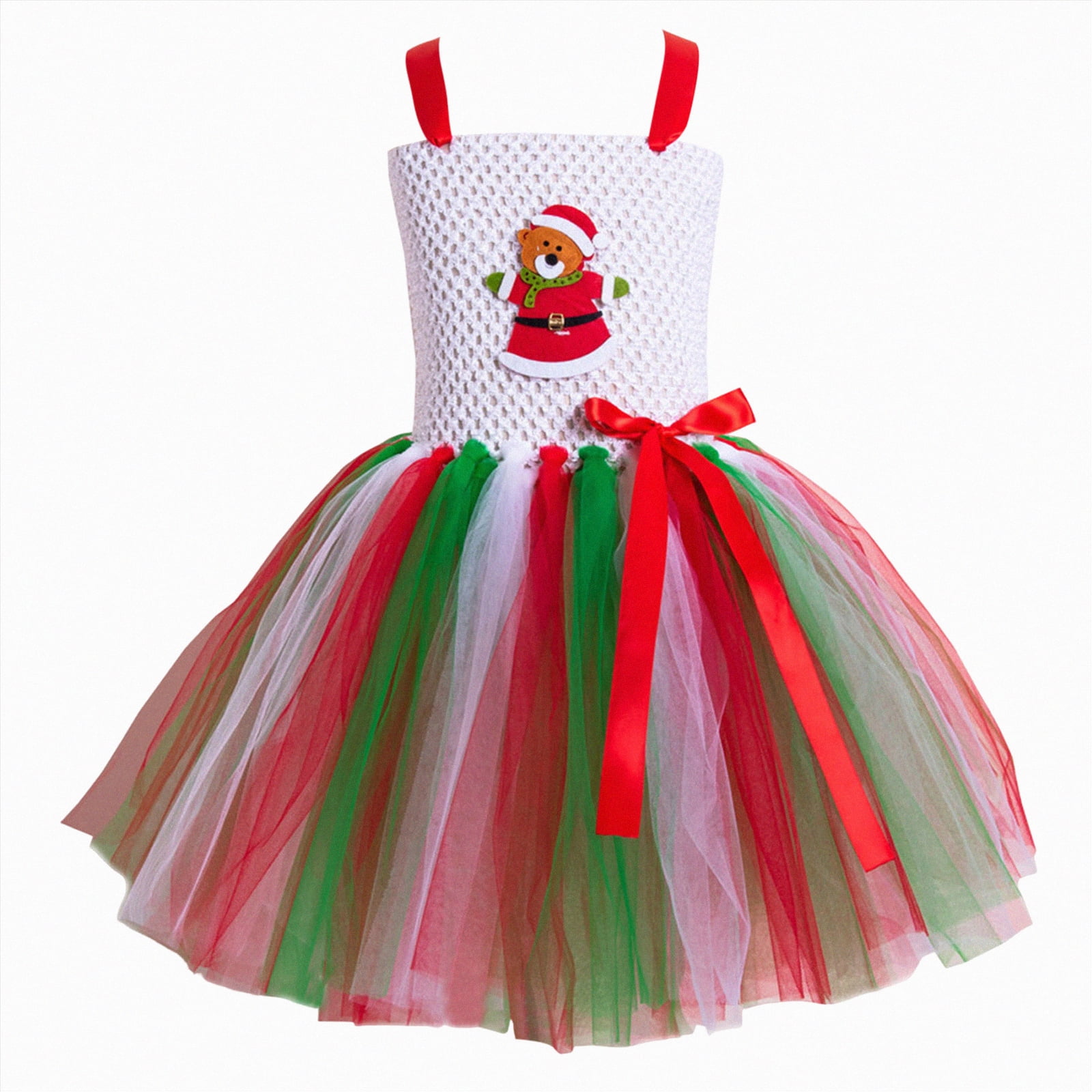 UAYOTSE Girls Christmas Party Dress Sleeveless Tutu Gown Holiday ...