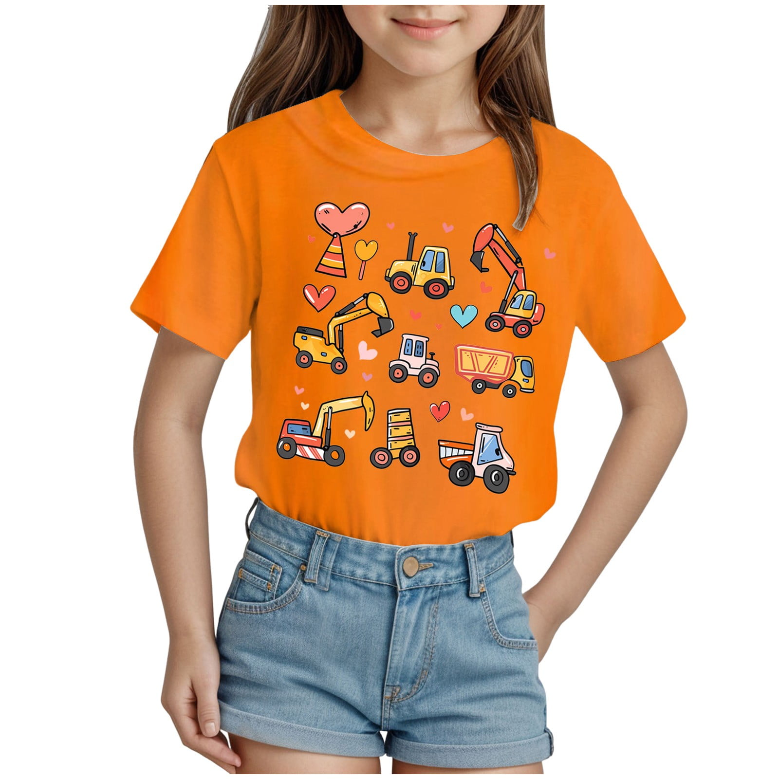 UAYOTSE Girls Crop Tops Short Sleeve Rolled Graphic Tees for Summer ...