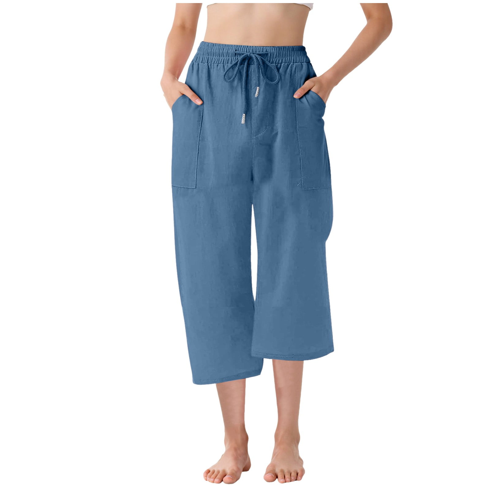 UAYOTSE Girls' High Waisted, Herringbone Patterned Summer Pants in Kids ...